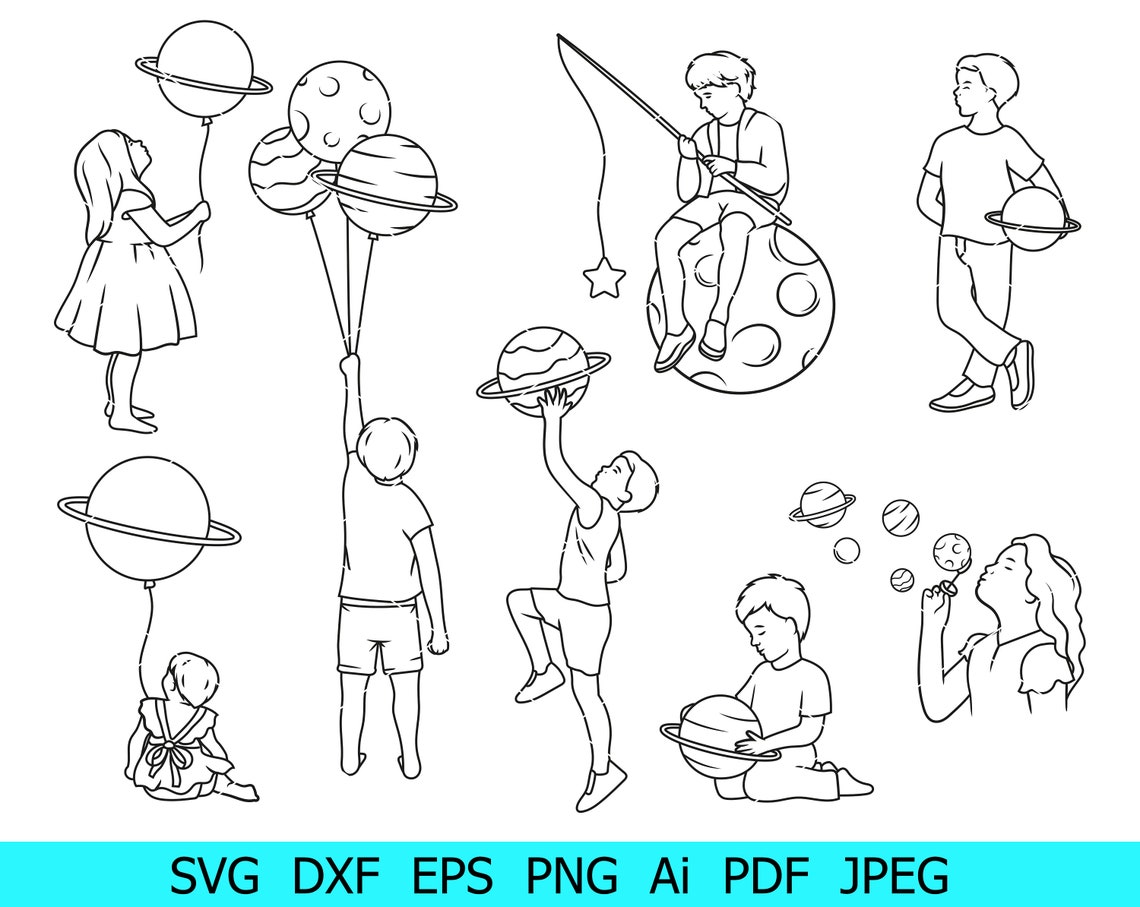 Children and the Planet Svg, Earth Png, Saturn Svg, Mars Svg, Planet ...