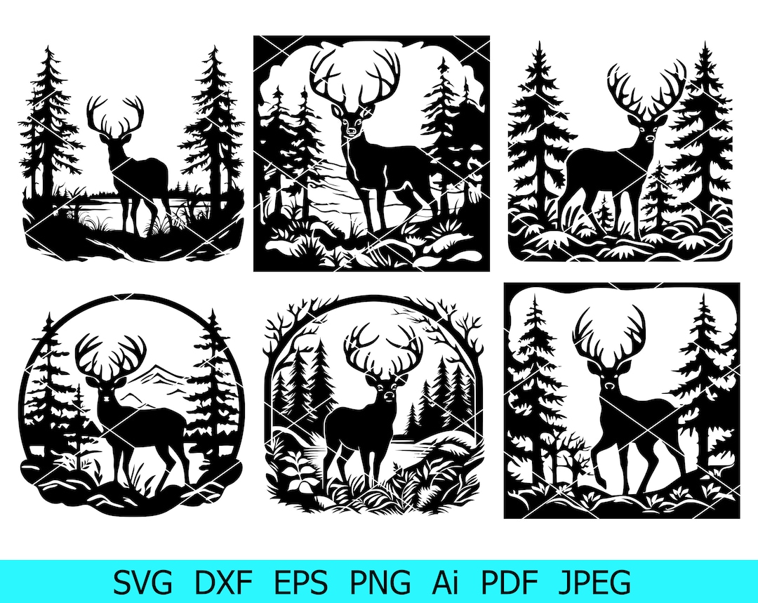 Deer Svg,reindeer Svg,deer Bundle Png,nature Svg,forest Clip Art ...