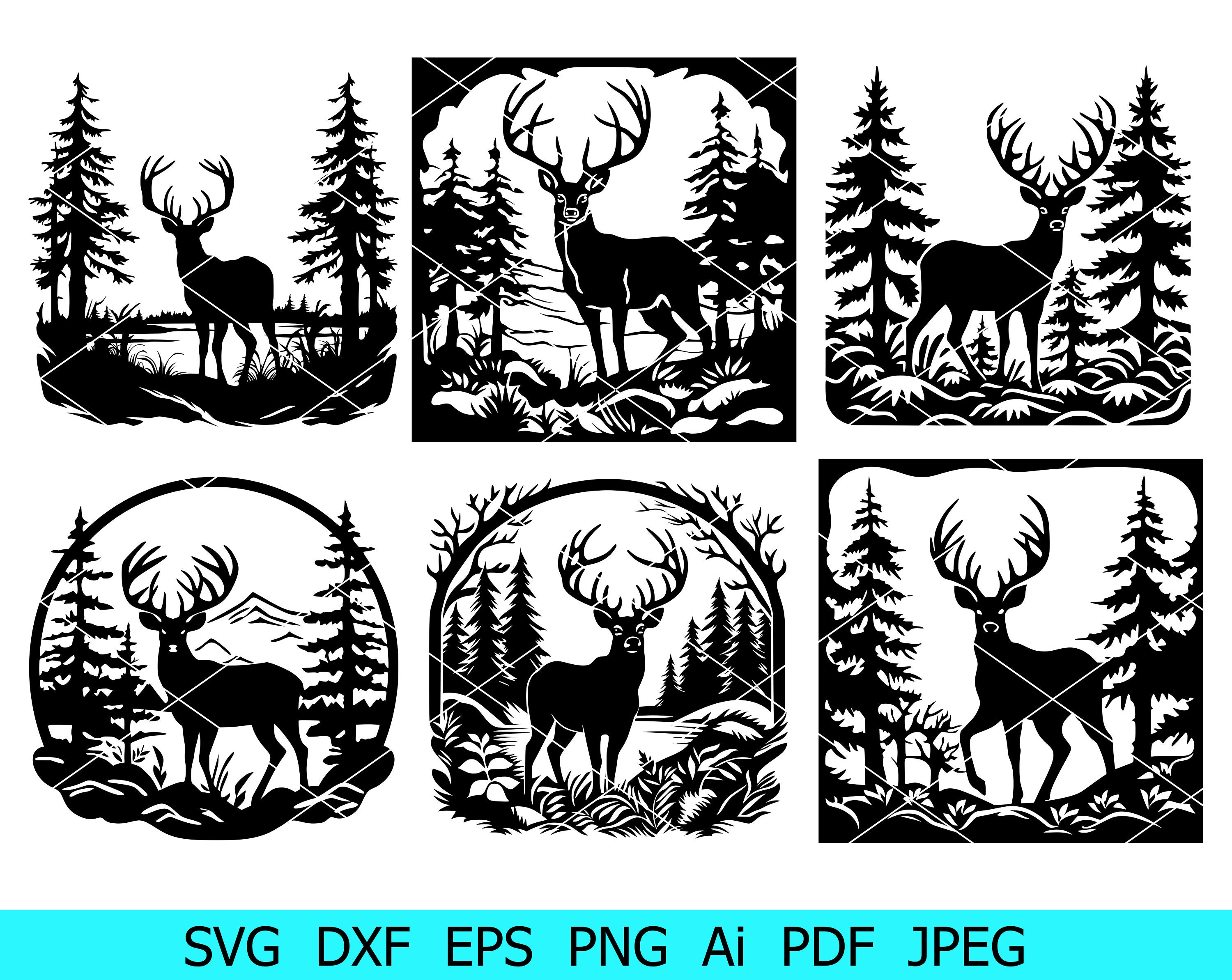 Deer Svg,reindeer Svg,deer Bundle Png,nature Svg,forest Clip Art ...