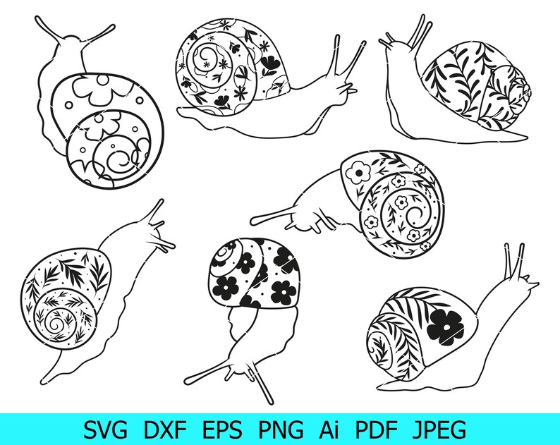 Snail Svg, Snail Svg Bundle, Snail Clip Art, Snail Svg Silhouette ...