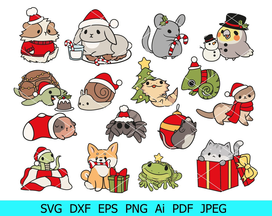 Christmas Animals Svg, Animal Clipart, Holiday Svg, Christmas Animals ...