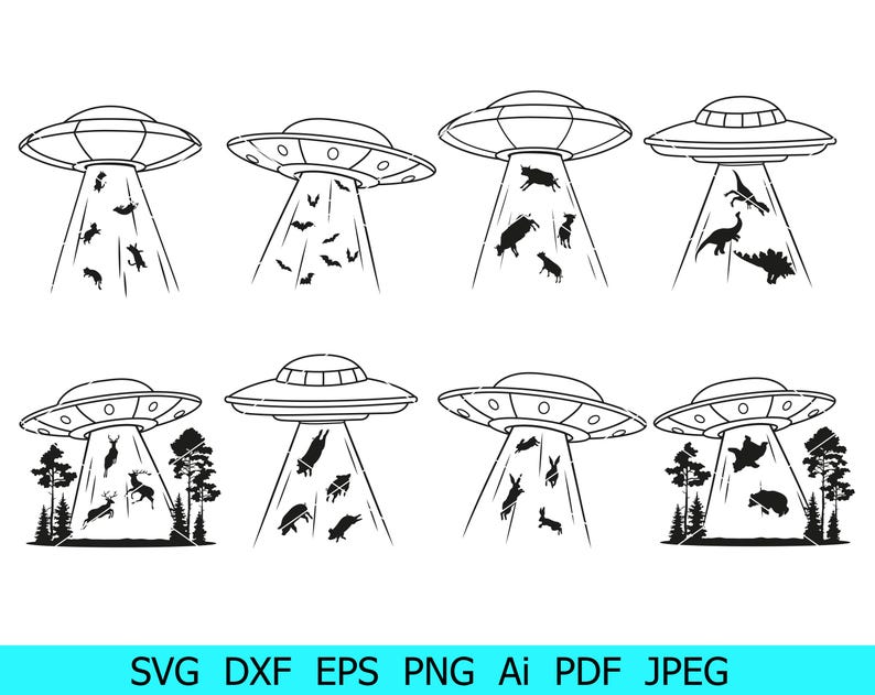 Flying Saucer Svg, UFO Silhouette Svg, UFO Svg Cut File, Alien Ship Png ...