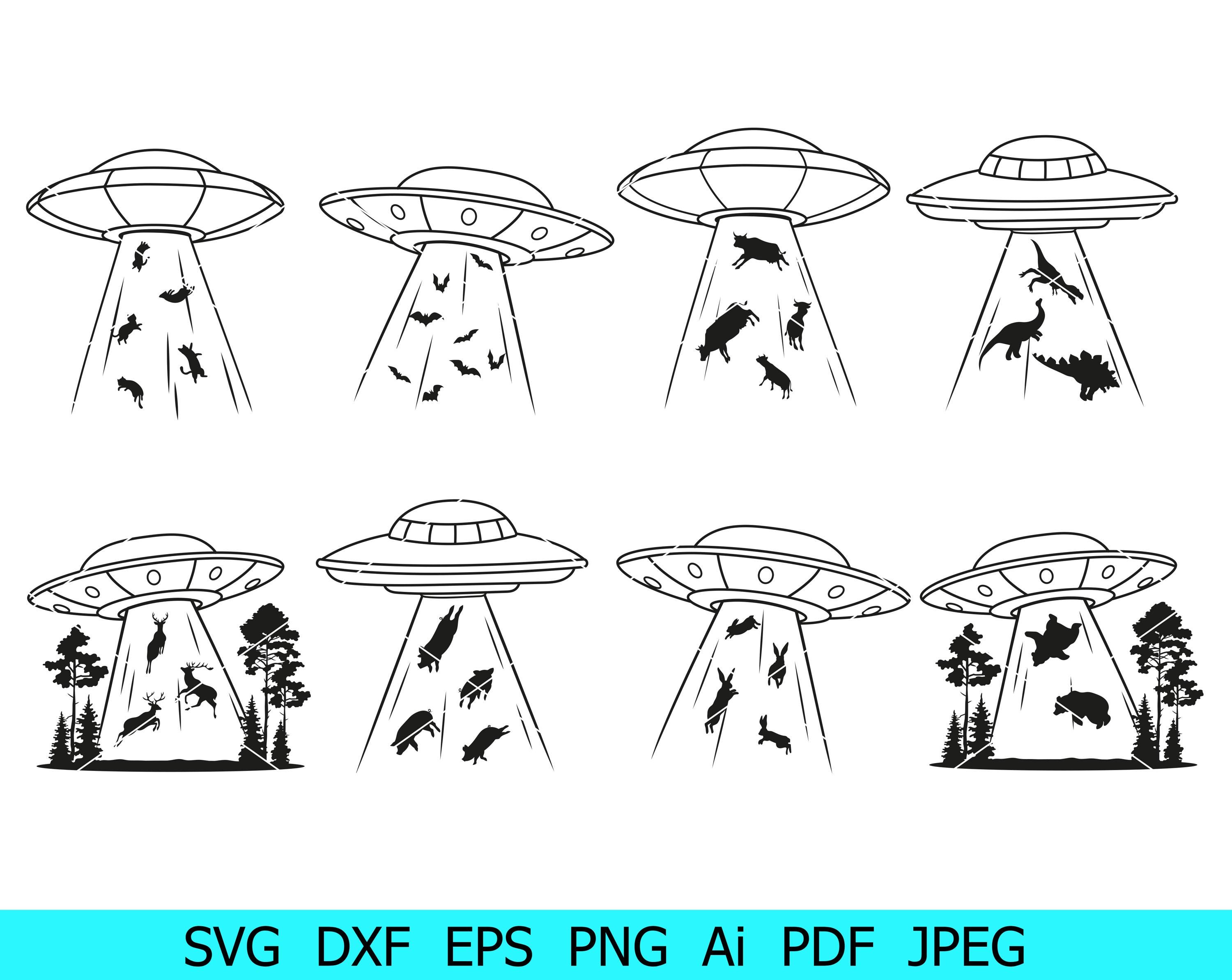 Flying Saucer Svg, UFO Silhouette Svg, UFO Svg Cut File, Alien Ship Png ...