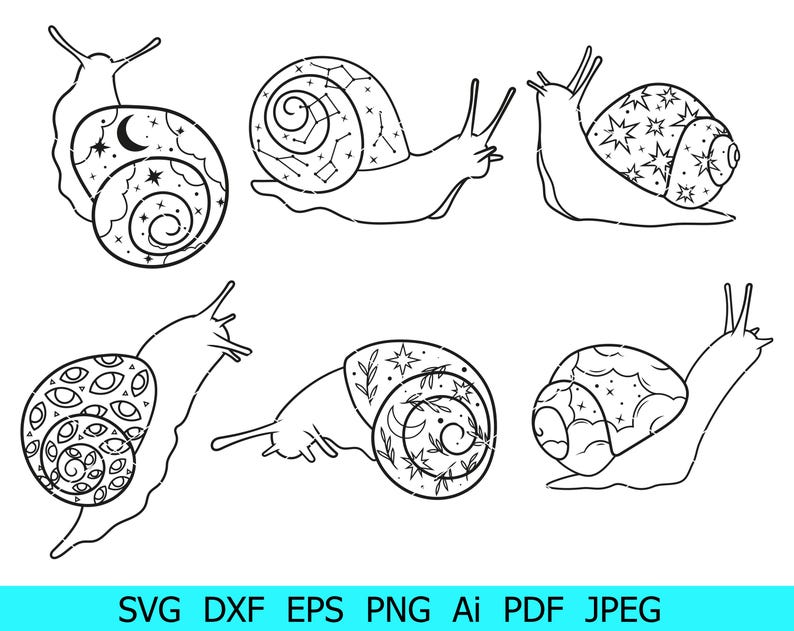 Snail Svg, Snail Svg Bundle, Snail Clip Art, Snail Svg Silhouette ...