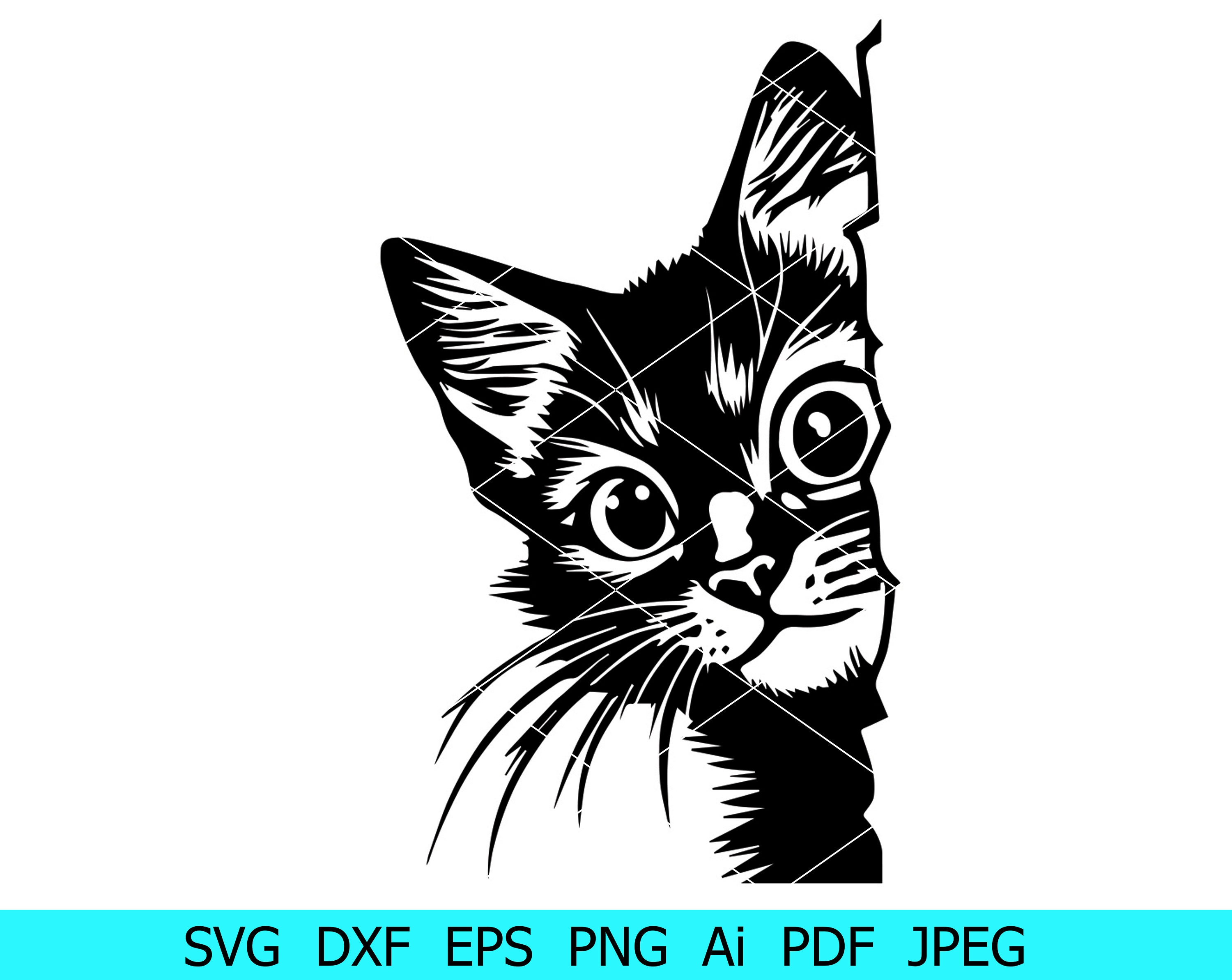 Cat Svg, Peeking Cat Svg, Animal Svg, Pets Svg, Cute Cat SVG, Kitten ...