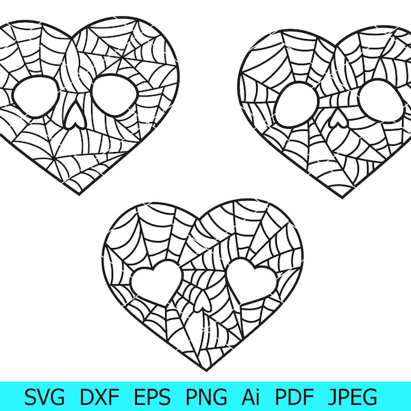 Spider Web Heart Png - Etsy