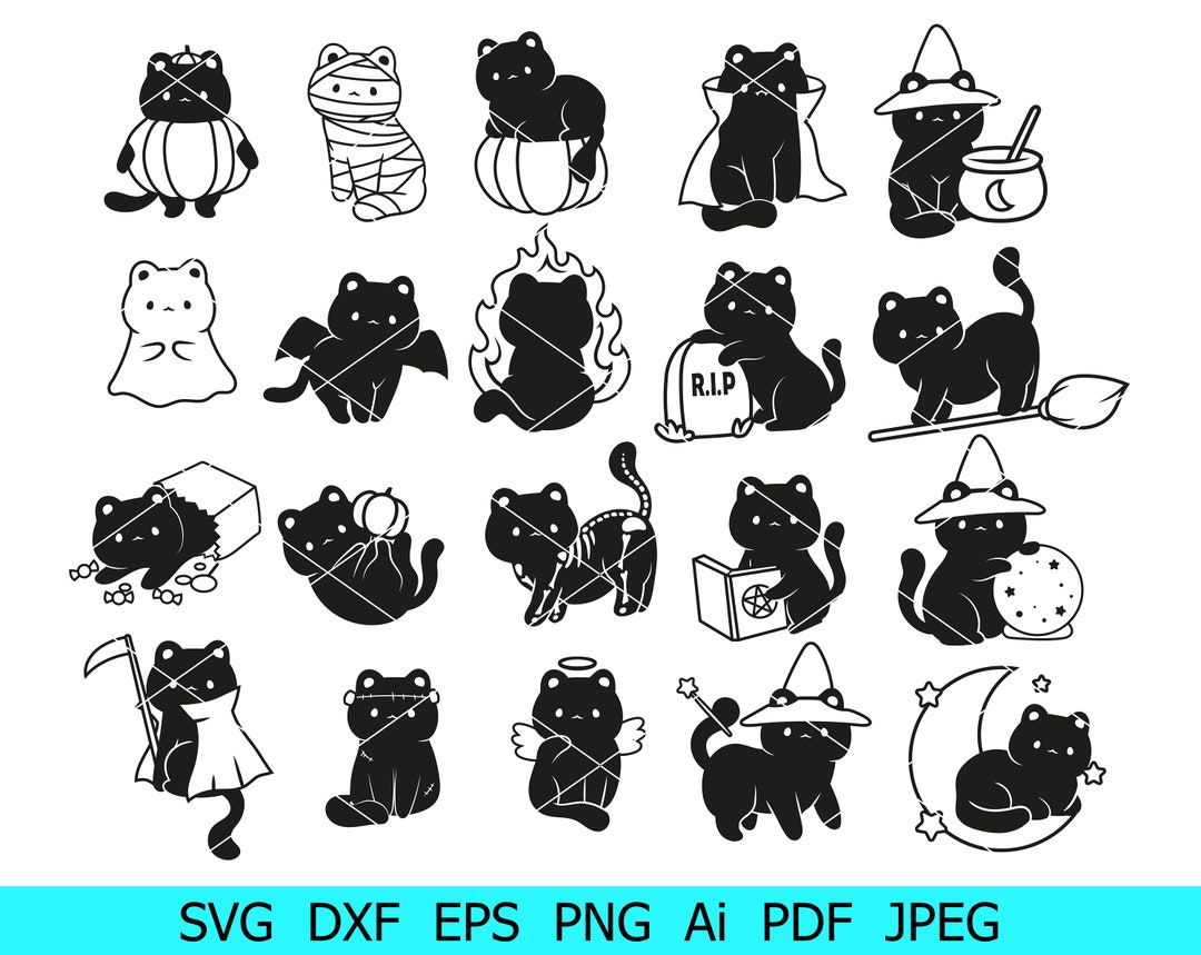 Cat Svg, Witch Cat Cricut, Cute Cat Png, Halloween Cat Clip Art, Cat ...
