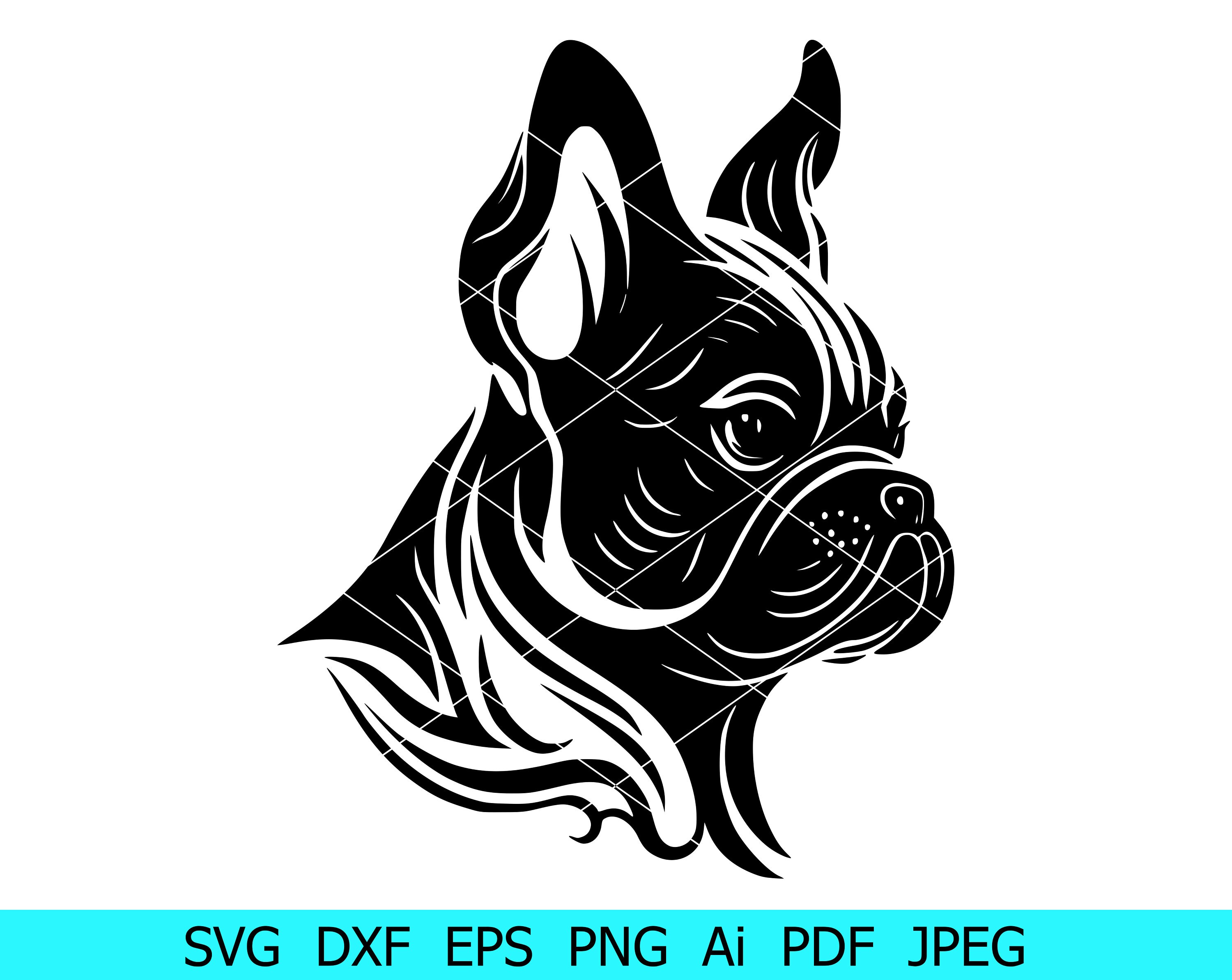 Bulldog Face Silhouette