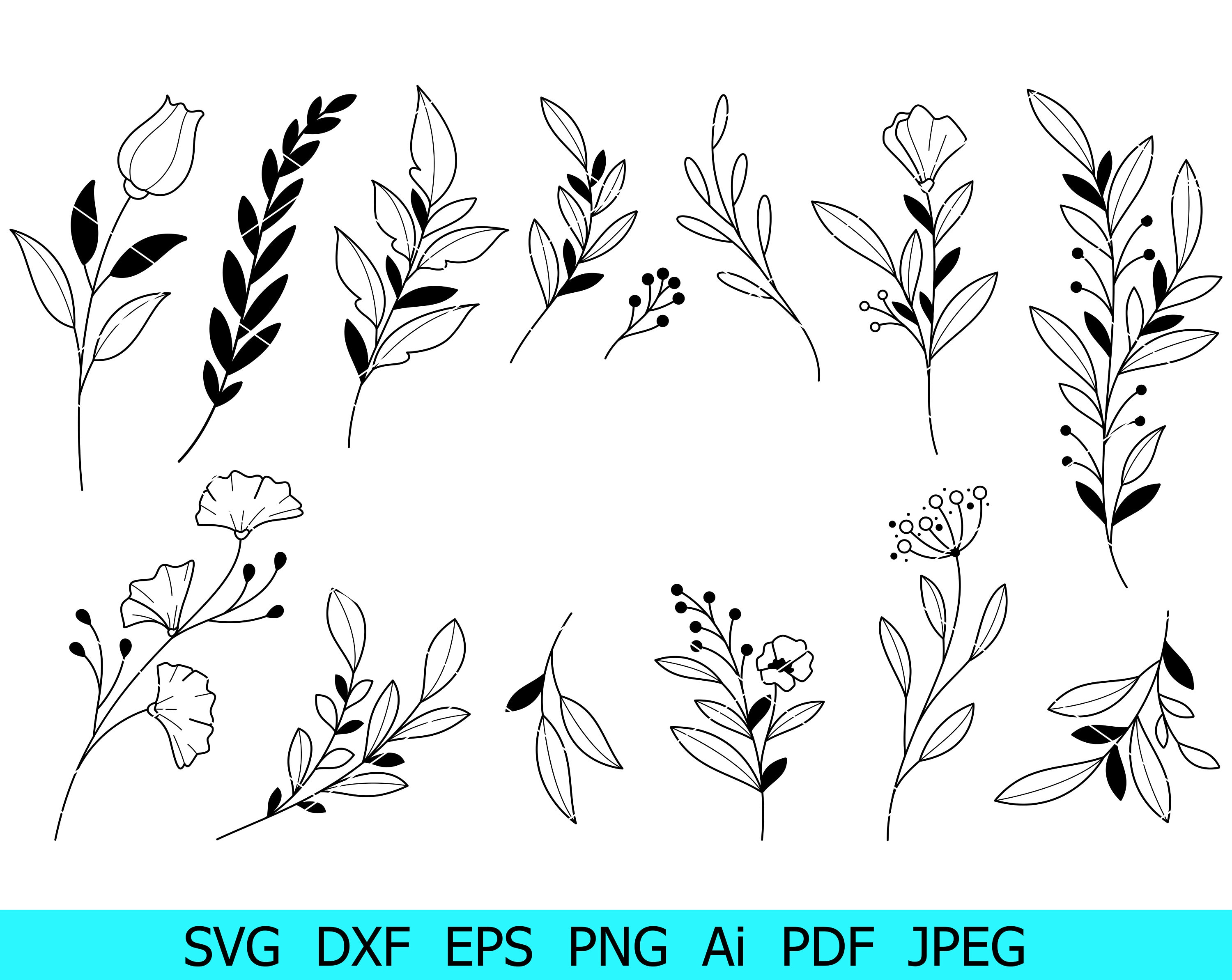 Blume SVG-Dateien Feld Blumen Svg Wildblumen Svg Blume | Etsy