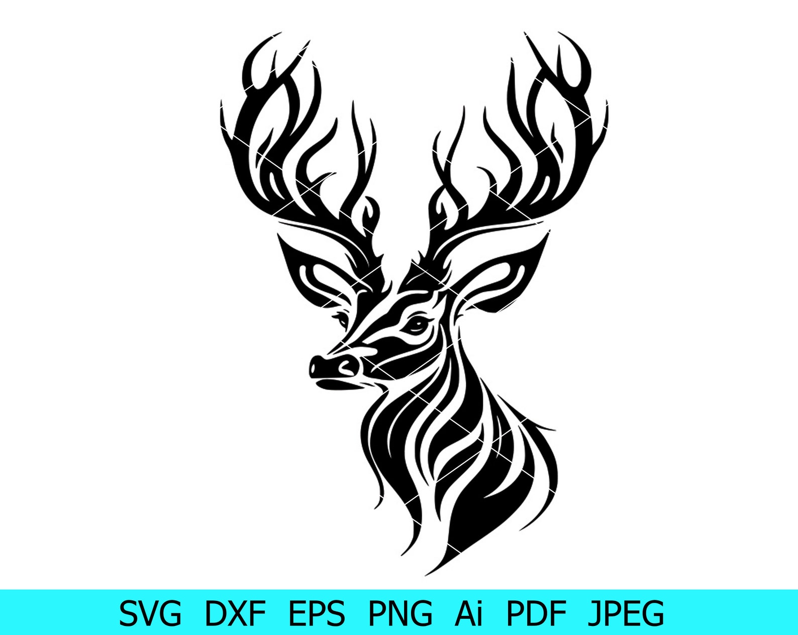 Deer Svg, Animals Svg, Deer Silhouette, Deer Vector, Deer Head Svg ...