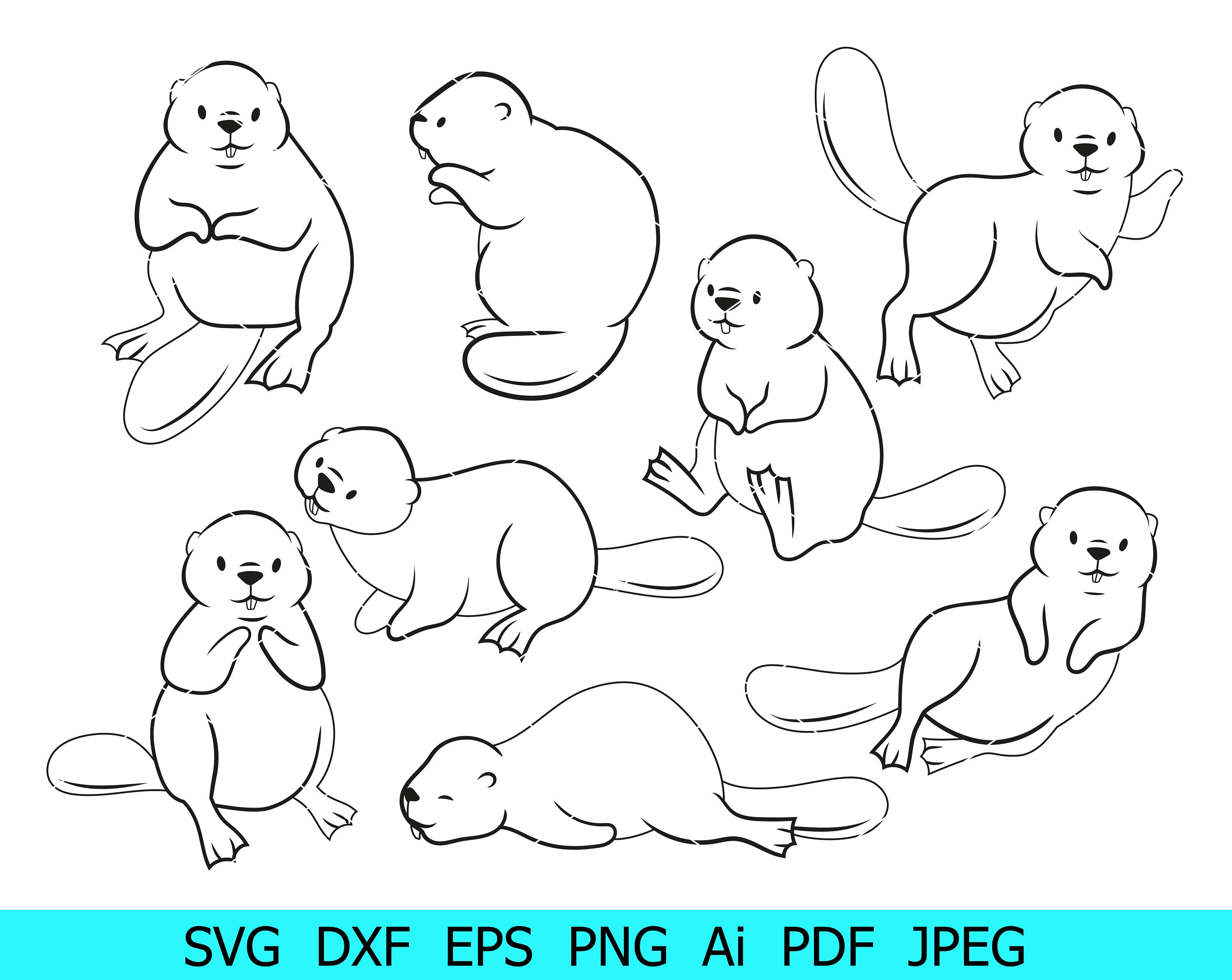 Beaver Svg, Beaver Svg Bundle, Cute Beaver Png, Beaver Clip Art ...