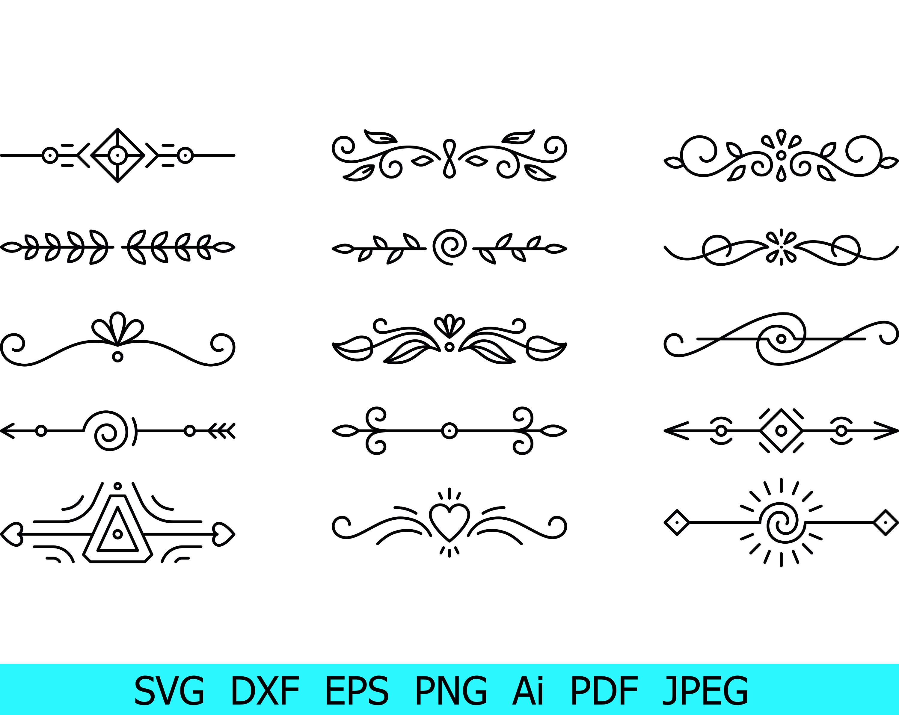 Text dividers Svg Sign decorative svg Hand Drawn Doodles | Etsy