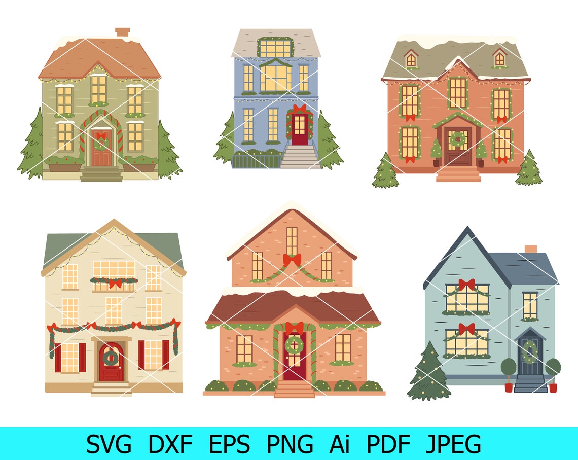 Christmas House Svg, House Svg, Winter Houses Png, Christmas Decor Png ...