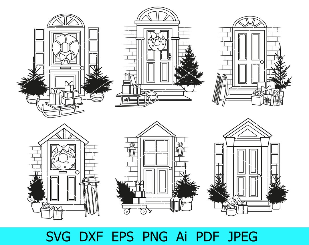 Doors Svg, Christmas Doors Svg, Christmas Doors Bundle, Doors Clipart ...
