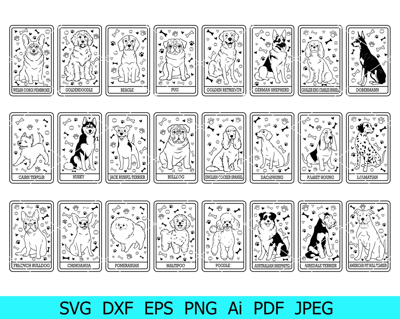 Tarot Svg, Dog Png, Taro Dog Breeds Svg, Tarot With Dog Svg, Tarot Svg ...