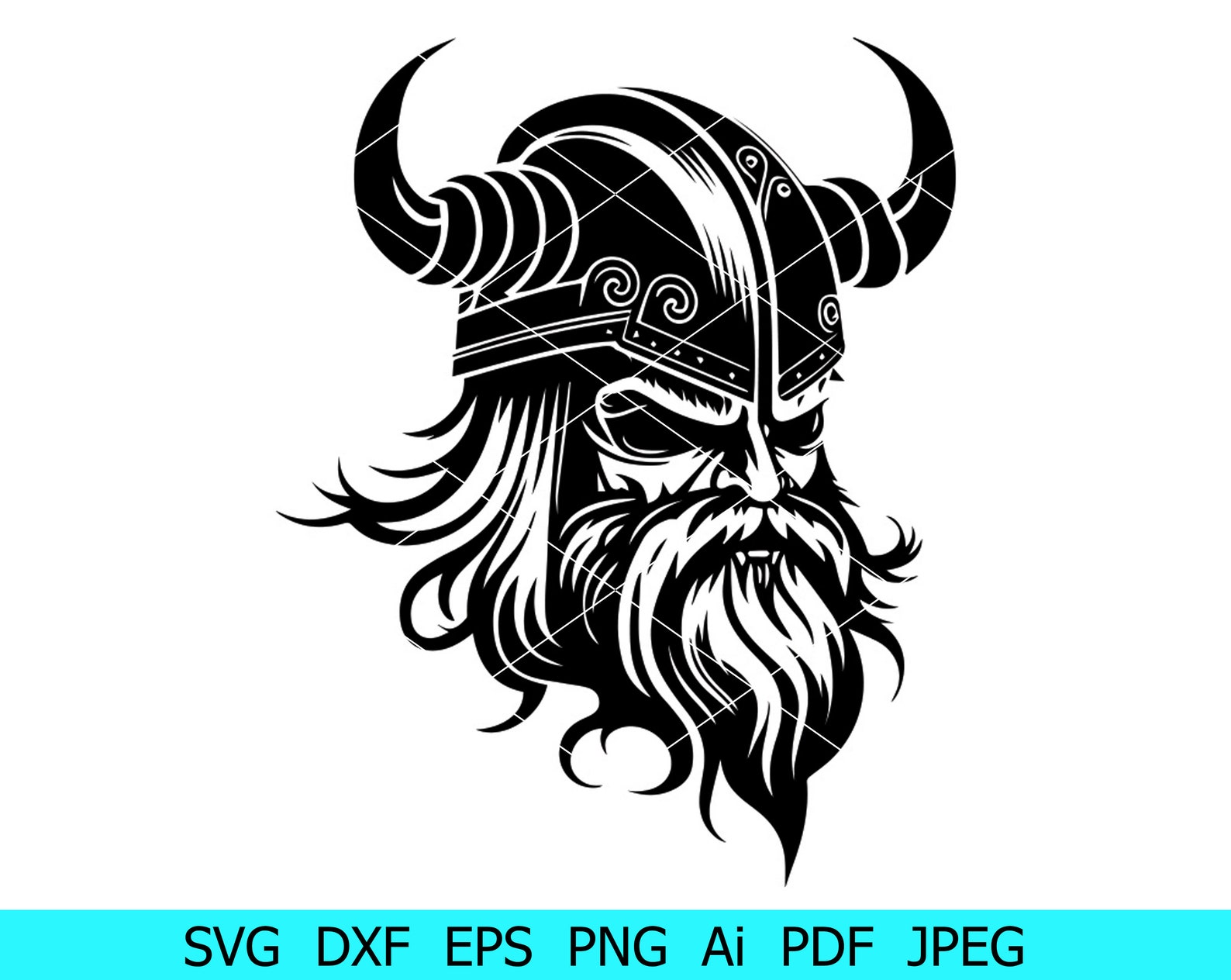 Viking SVG, Viking Portrait, Bearded Man, Instant Download, Cutting ...
