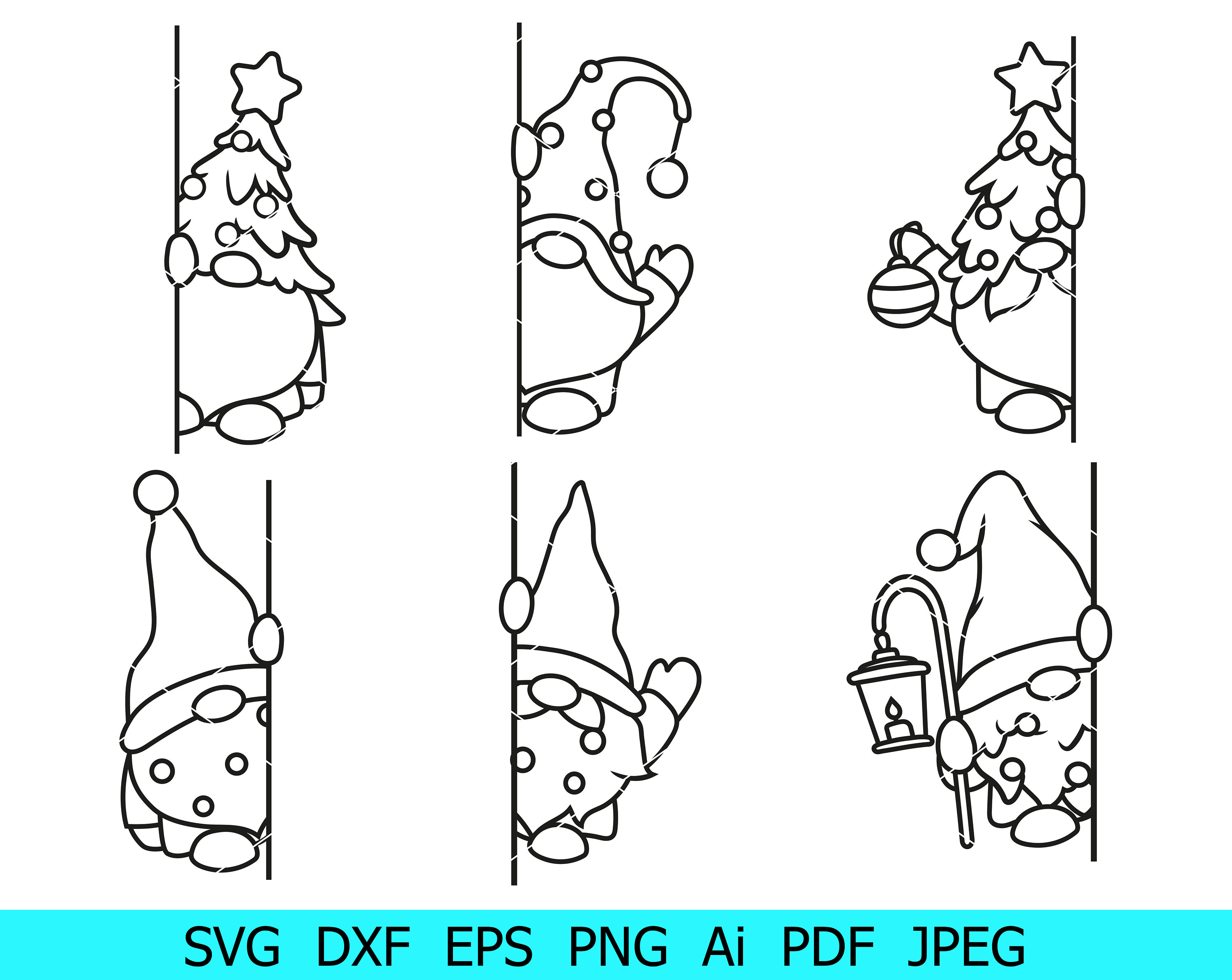 Peeking Santa Svg, Claus Svg Bundle, Christmas Png, Cute Santa Png ...