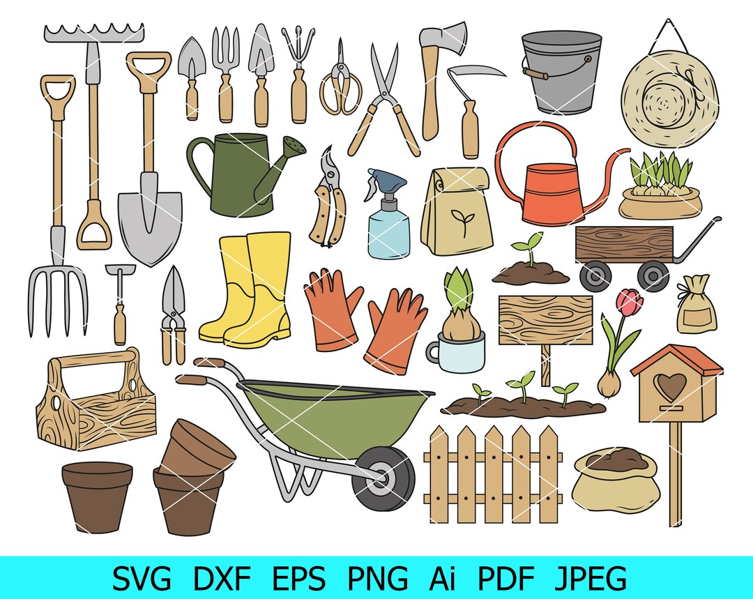 Gardening Tools Svg, Gardening Sublimation Bundle, Gardening Clipart ...