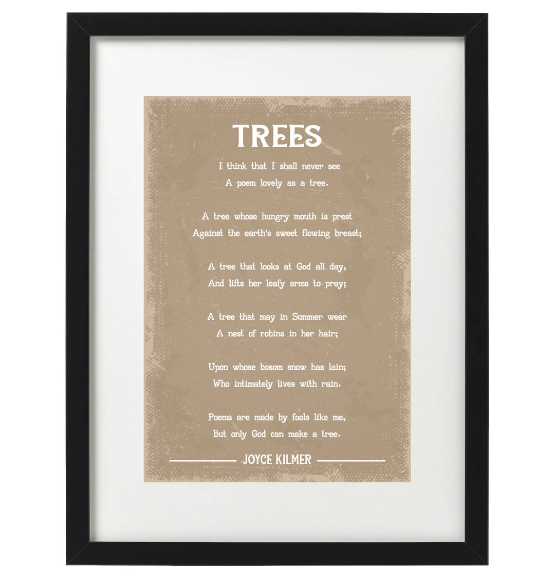 Joyce Kilmer Trees Poem Art Print - Etsy