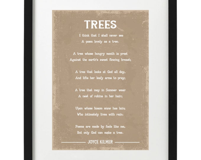 Trees Poem - Etsy