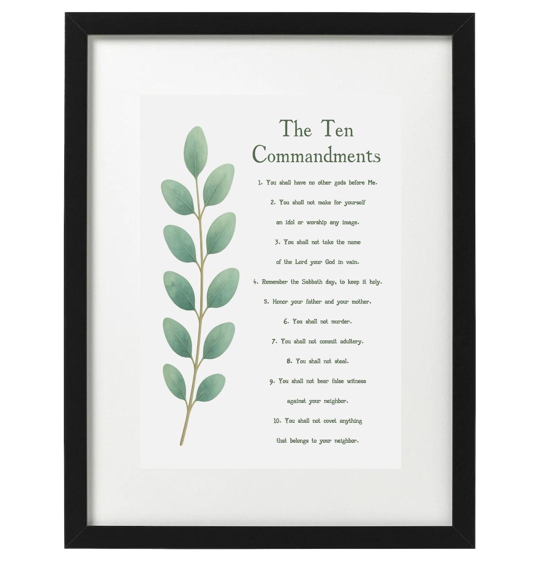 The Ten Commandments Christian Art Print - Etsy
