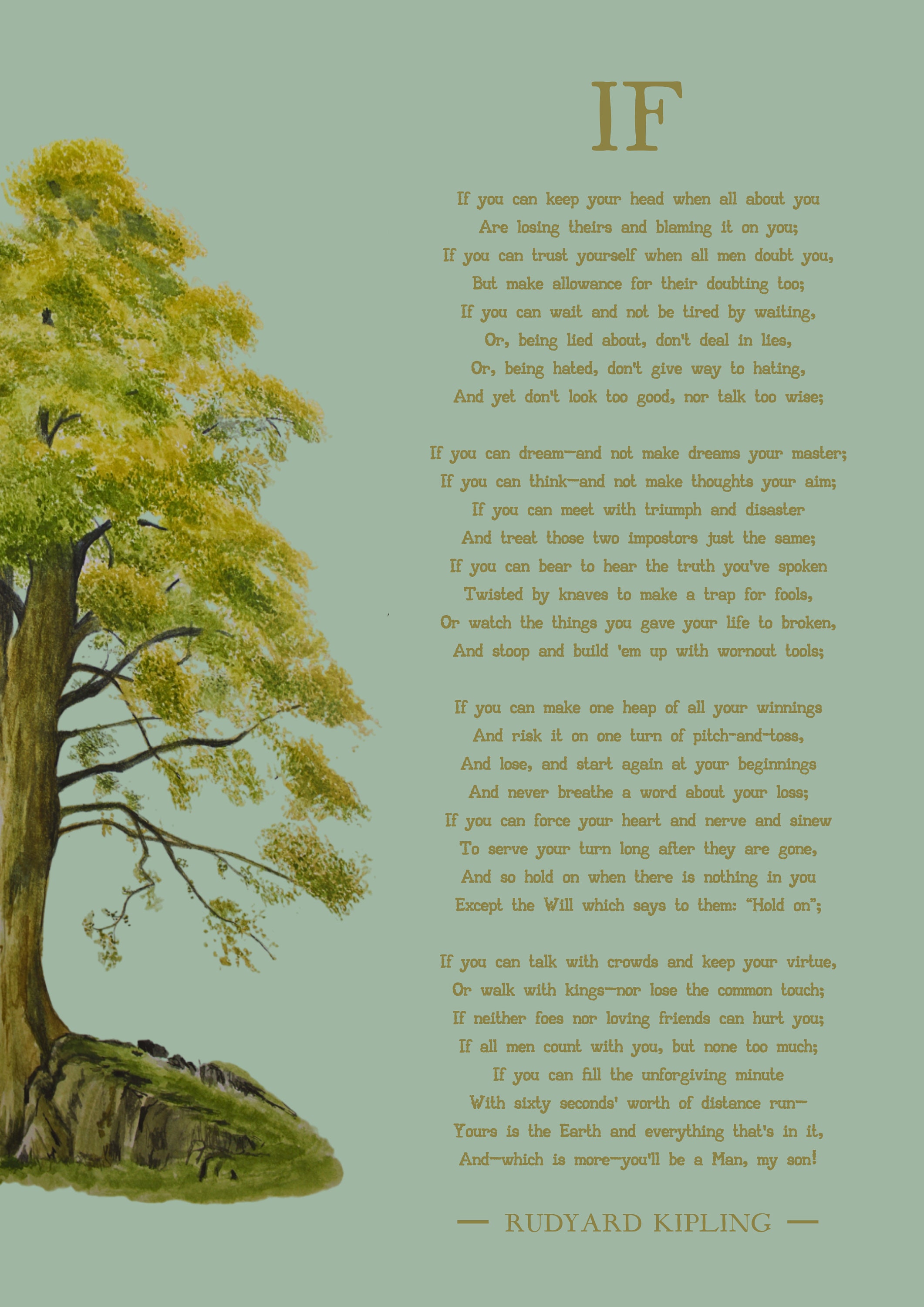 Rudyard Kipling If Poem Art Print - Etsy