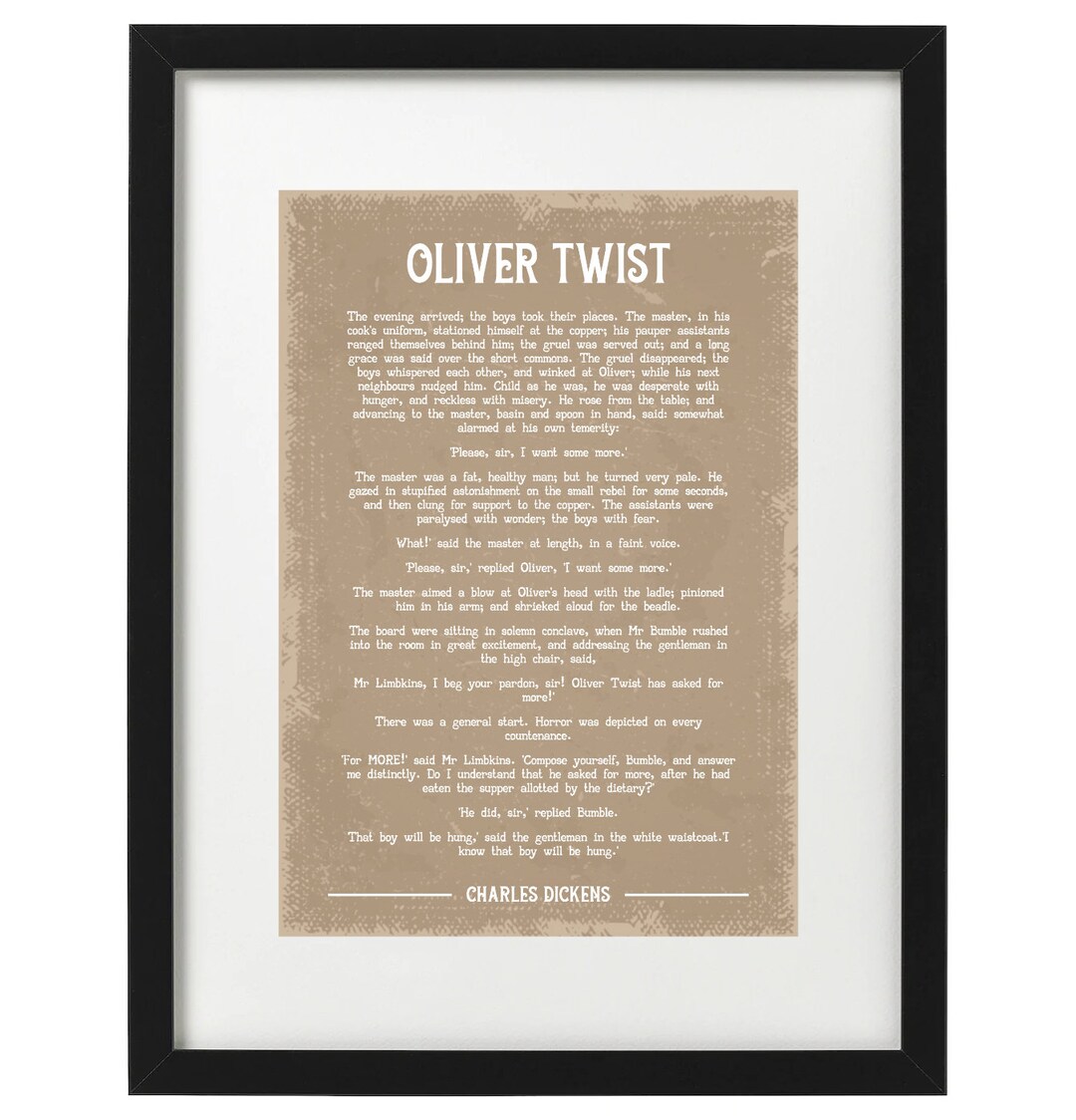 Oliver Twist Charles Dickens Art Print - Etsy UK