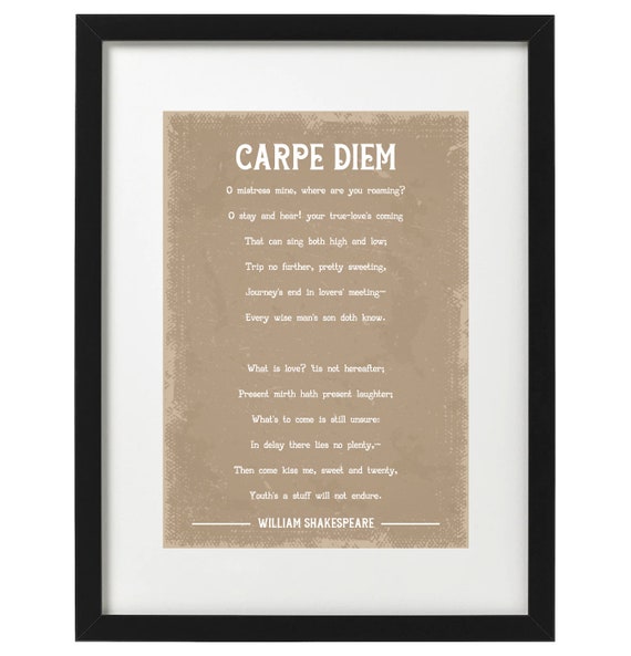 William Shakespeare Carpe diem poema stampa artistica - Etsy Italia