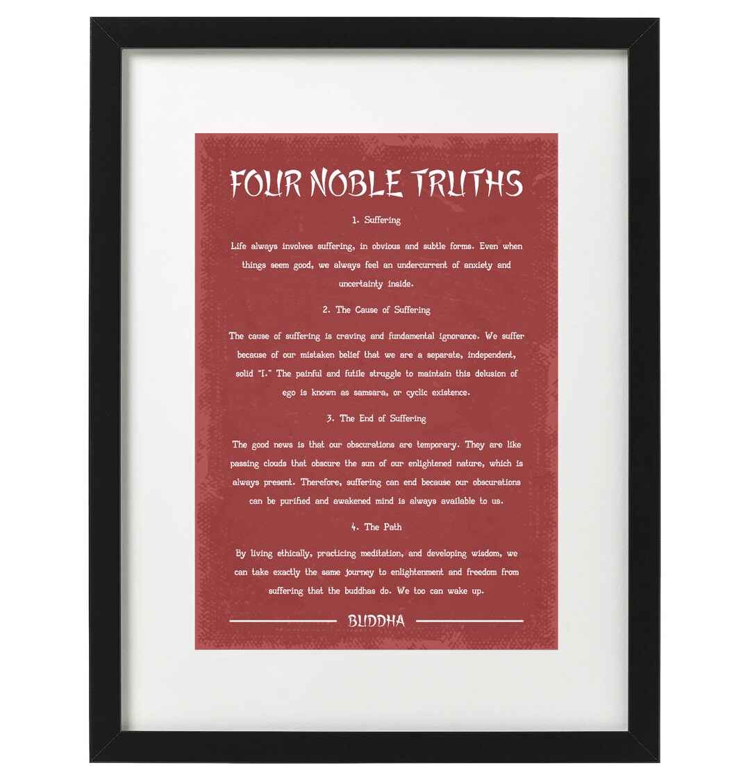 Buddhism Four Noble Truths Buddah Art Print - Etsy Canada