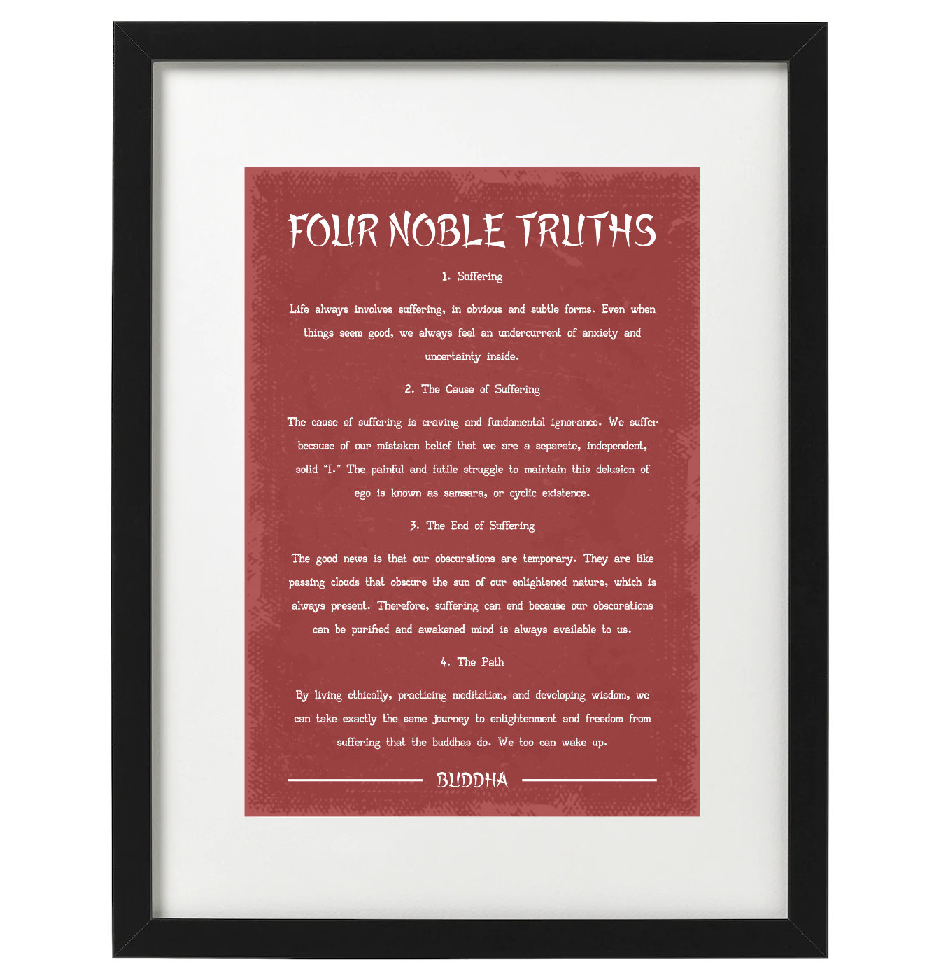 Buddhism Four Noble Truths Buddah Art Print - Etsy Canada