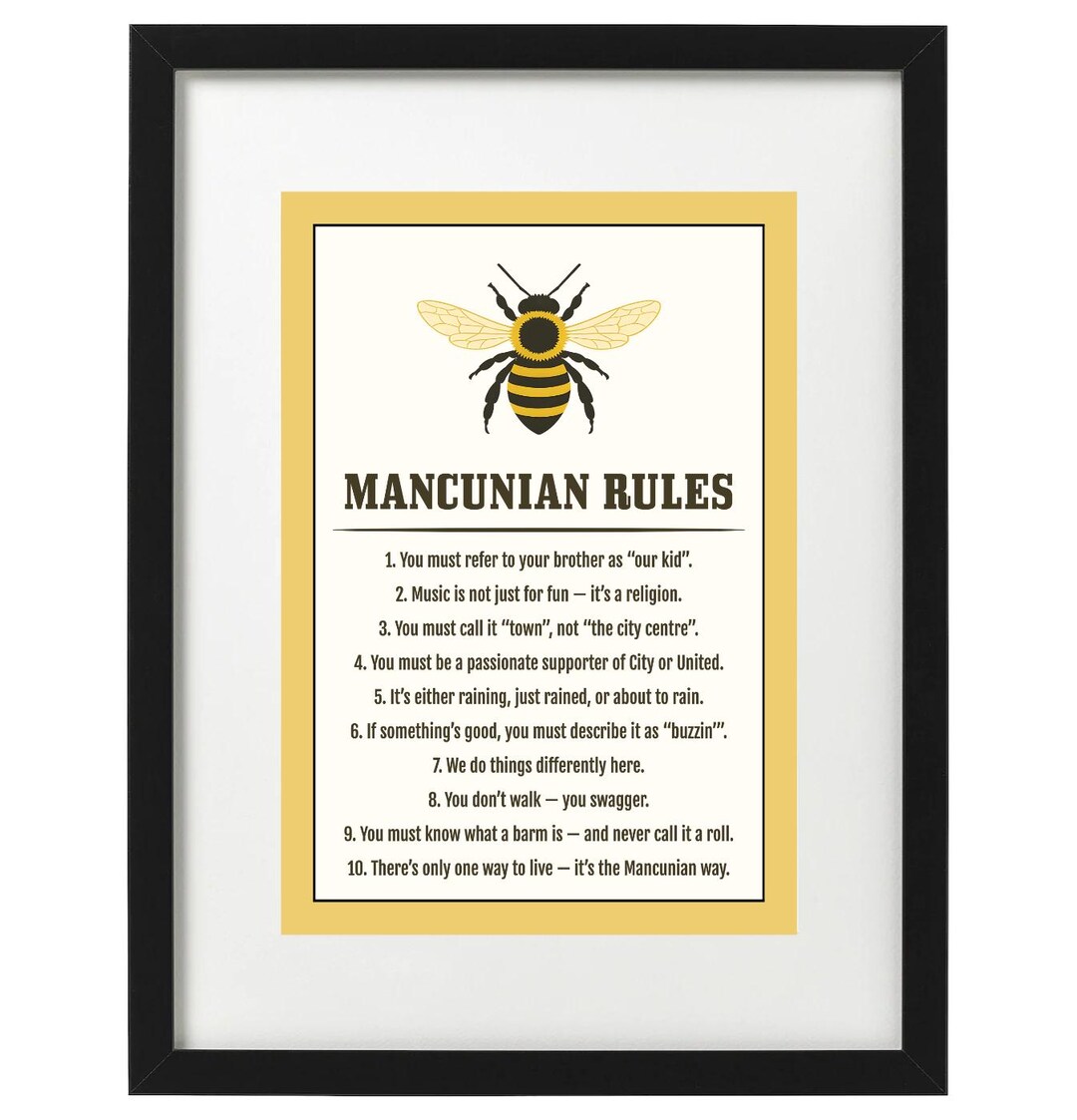 Manchester Rules / Mancunian Art Print - Etsy