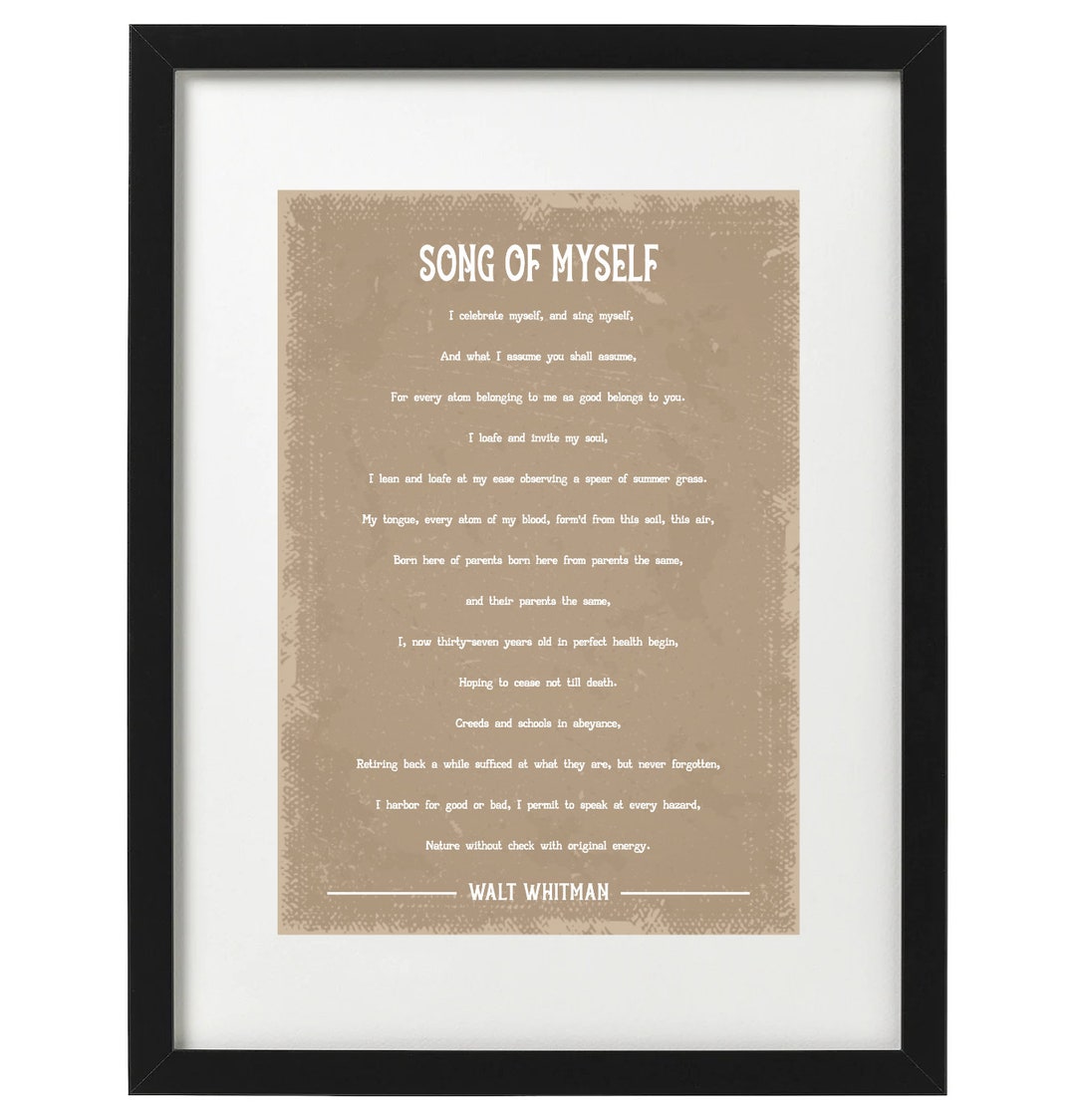 Walt Whitman Song of Myself Poem Art Print - Etsy UK