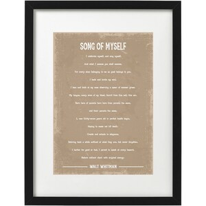 Walt Whitman Song of Myself Poem Art Print - Etsy UK