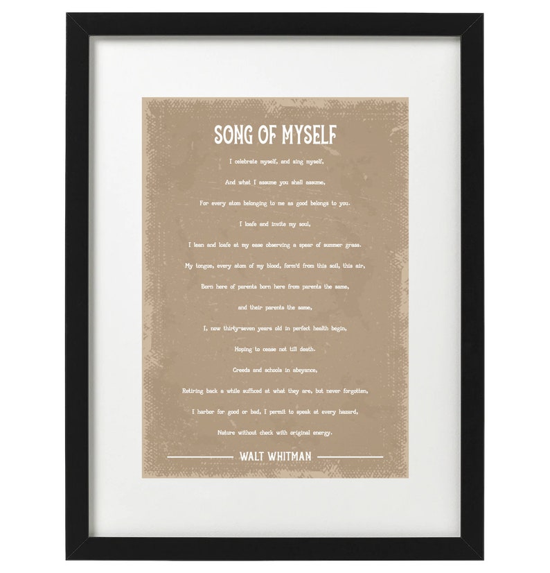 Walt Whitman Song of Myself Poem Art Print - Etsy UK