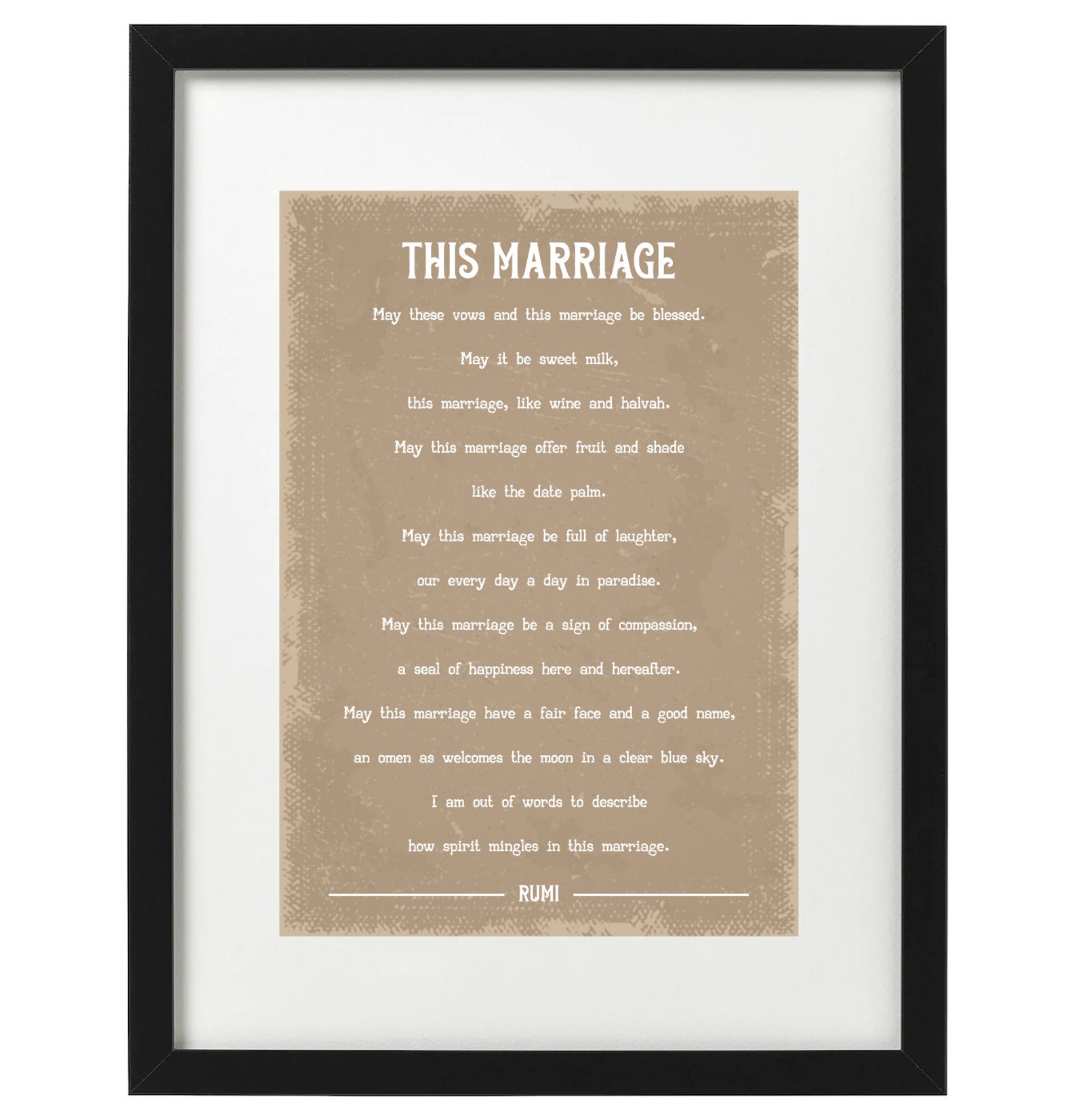 Rumi This Marriage Poem Art Print - Etsy