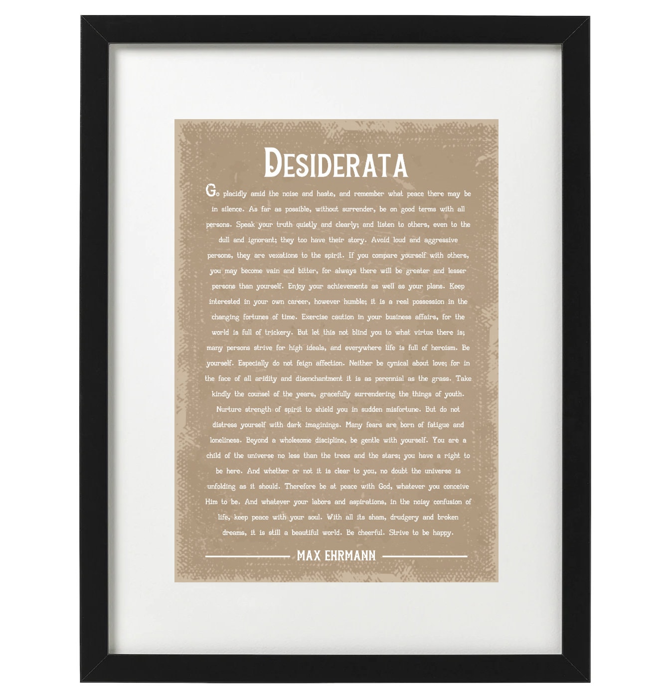 Max Ehrmann Desiderata Poem Art Print - Etsy