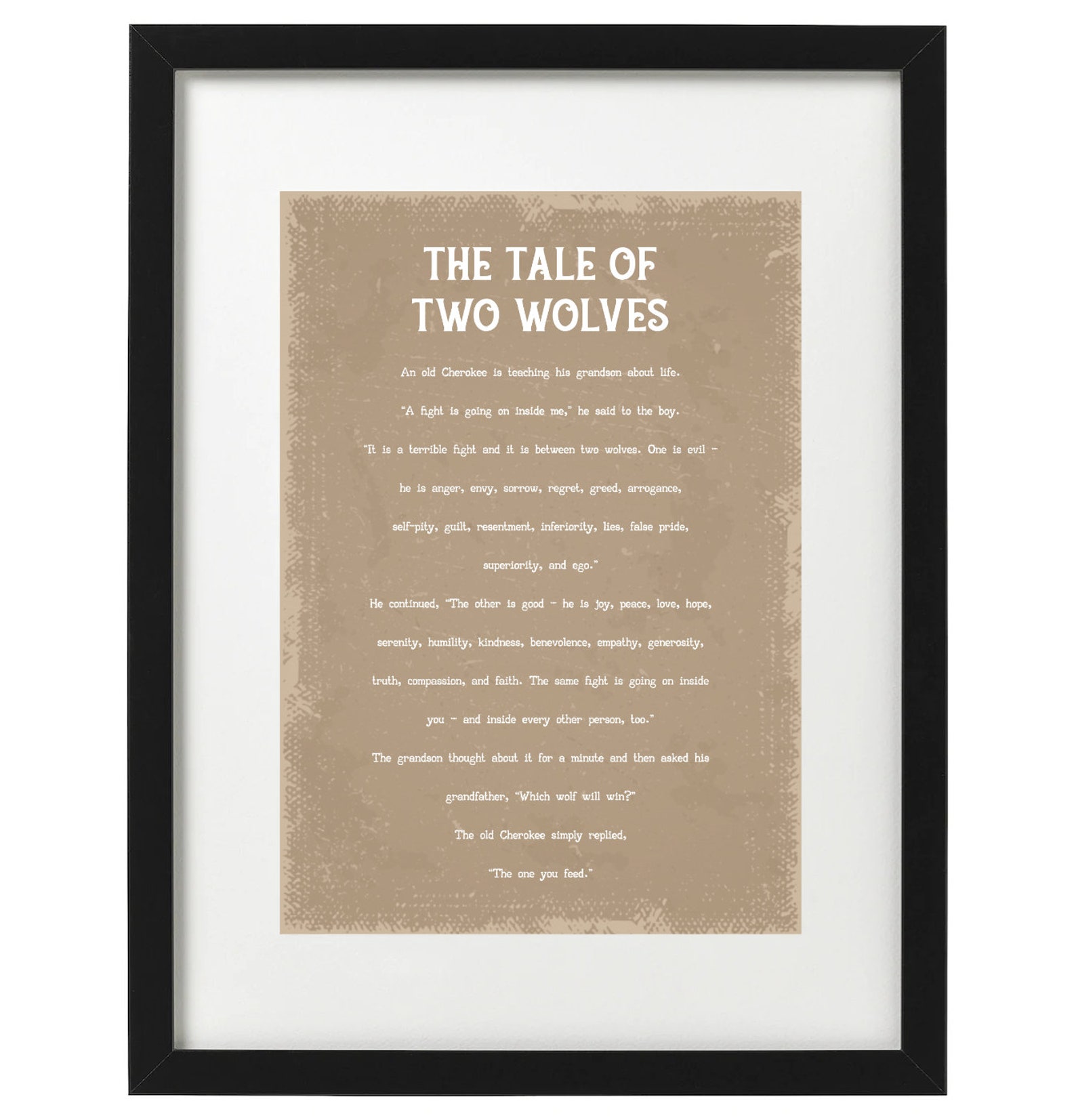 The Tale of Two Wolves Art Print Native American Art Print - Etsy UK