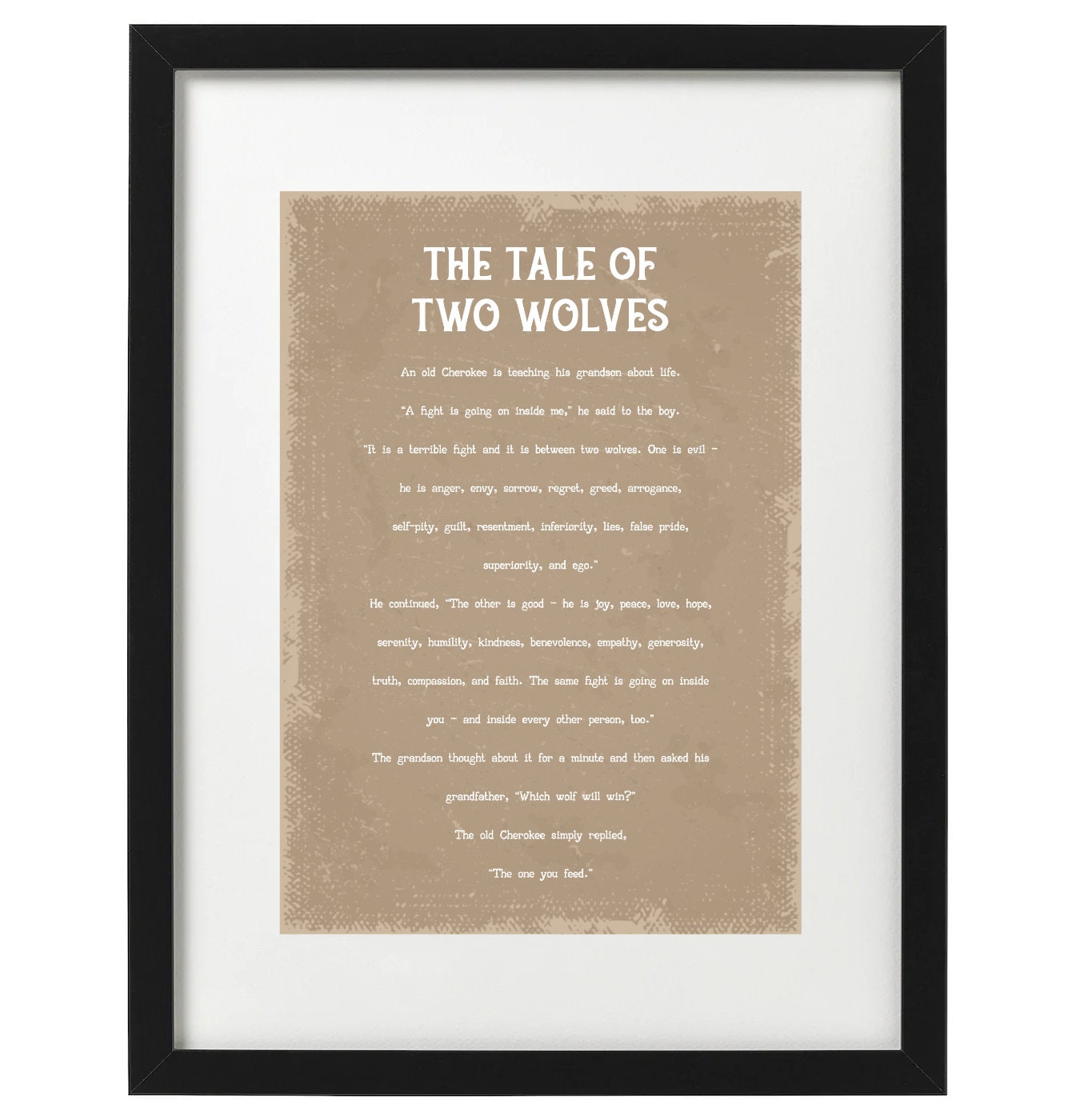 The Tale of Two Wolves Art Print Native American Art Print - Etsy UK