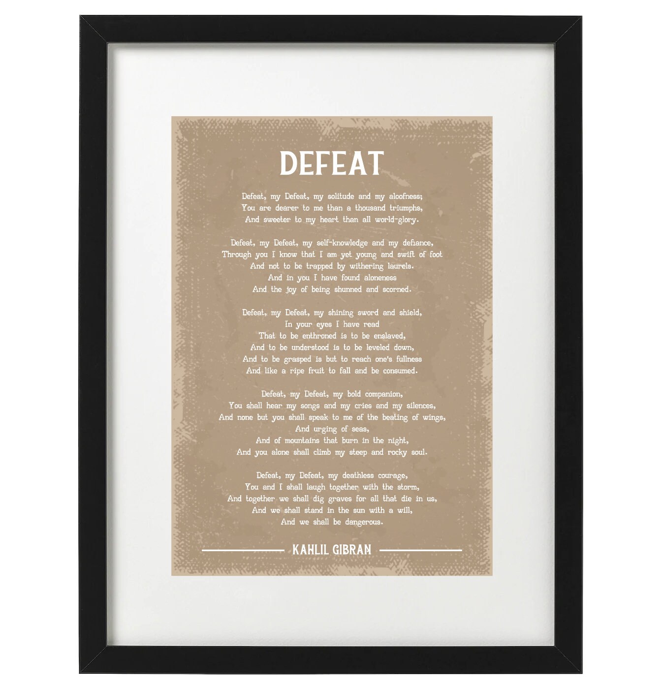 Kahlil Gibran Defeat Poem Art Print - Etsy Canada
