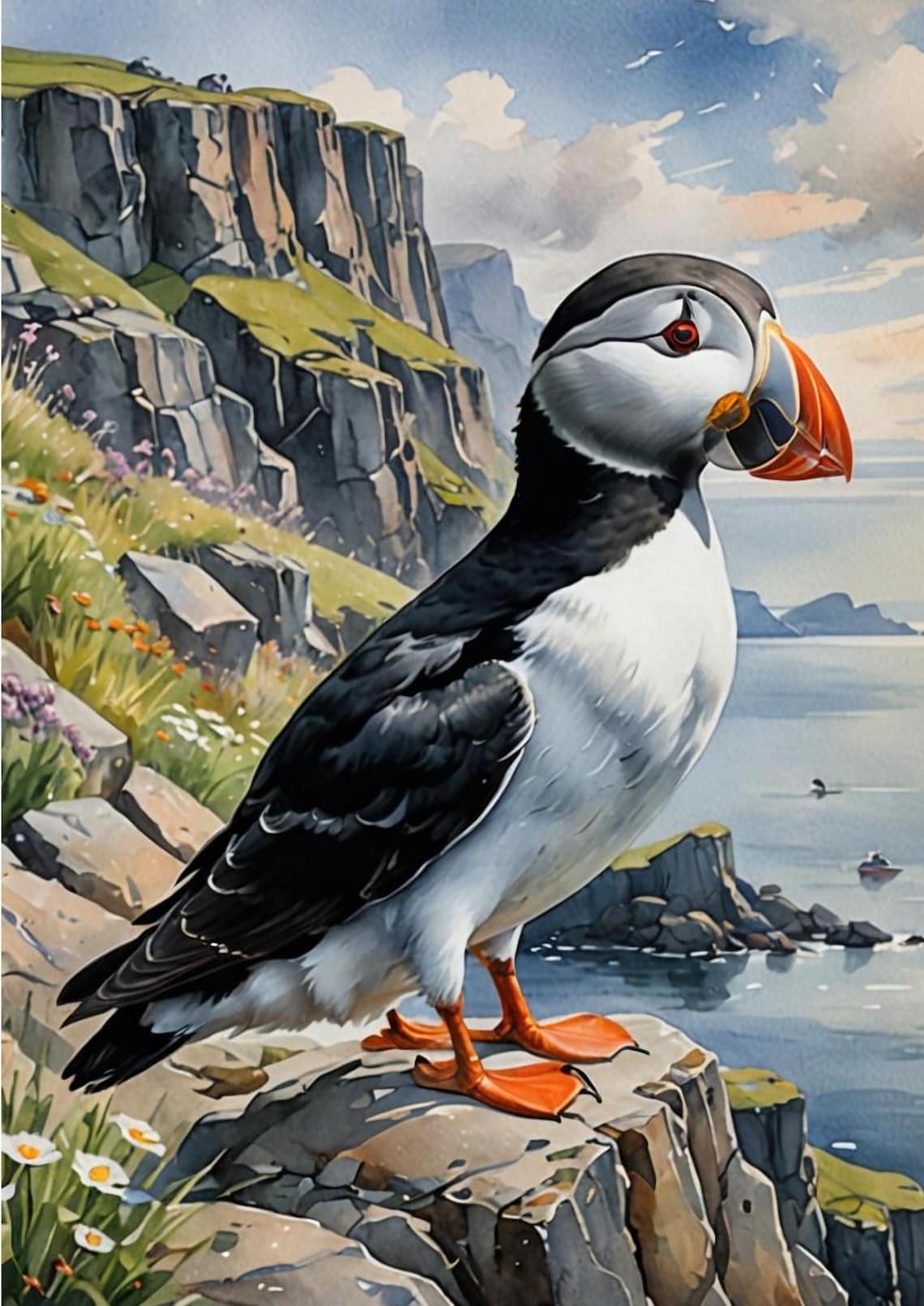Puffin Art Print - Etsy