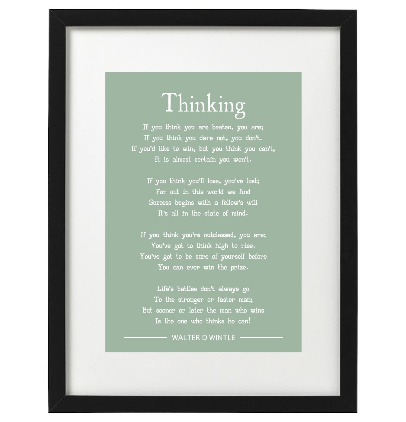 Walter D Wintle Thinking Poem Art Print - Etsy