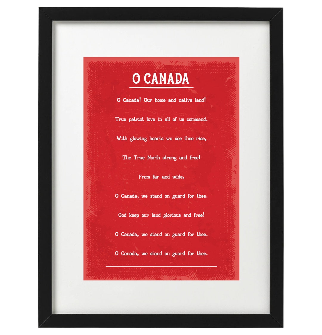 Canadian National Anthem Art Print - Etsy