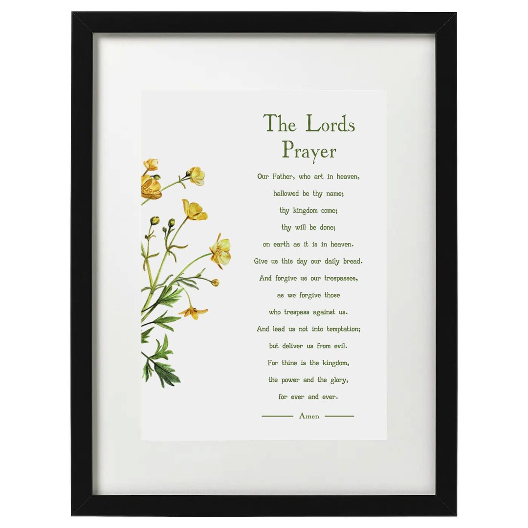 The Lords Prayer Christian Prayer Art Print - Etsy