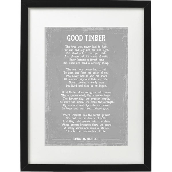 Good Timber Poem - Etsy