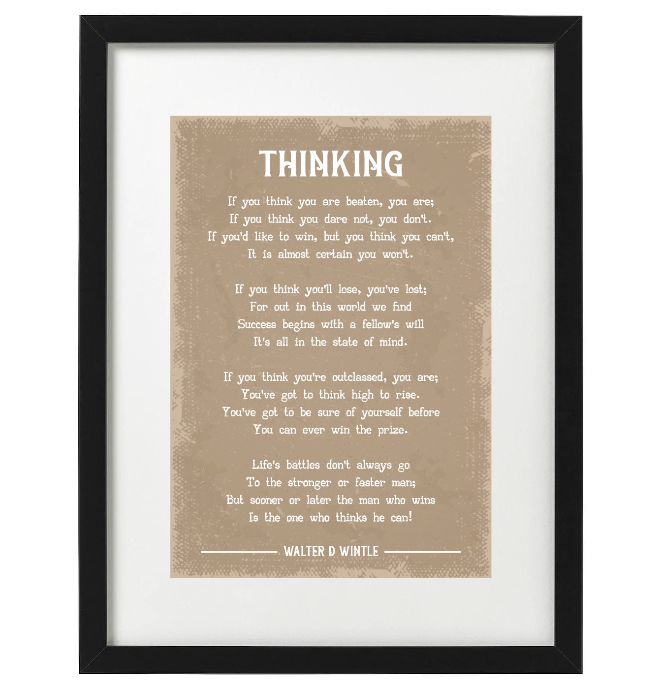 Walter D Wintle Thinking Poem Art Print - Etsy Ireland