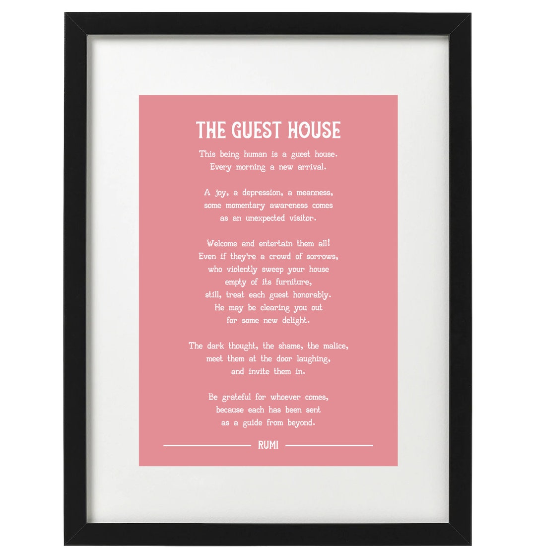 Rumi the Guest House Poem Art Print - Etsy