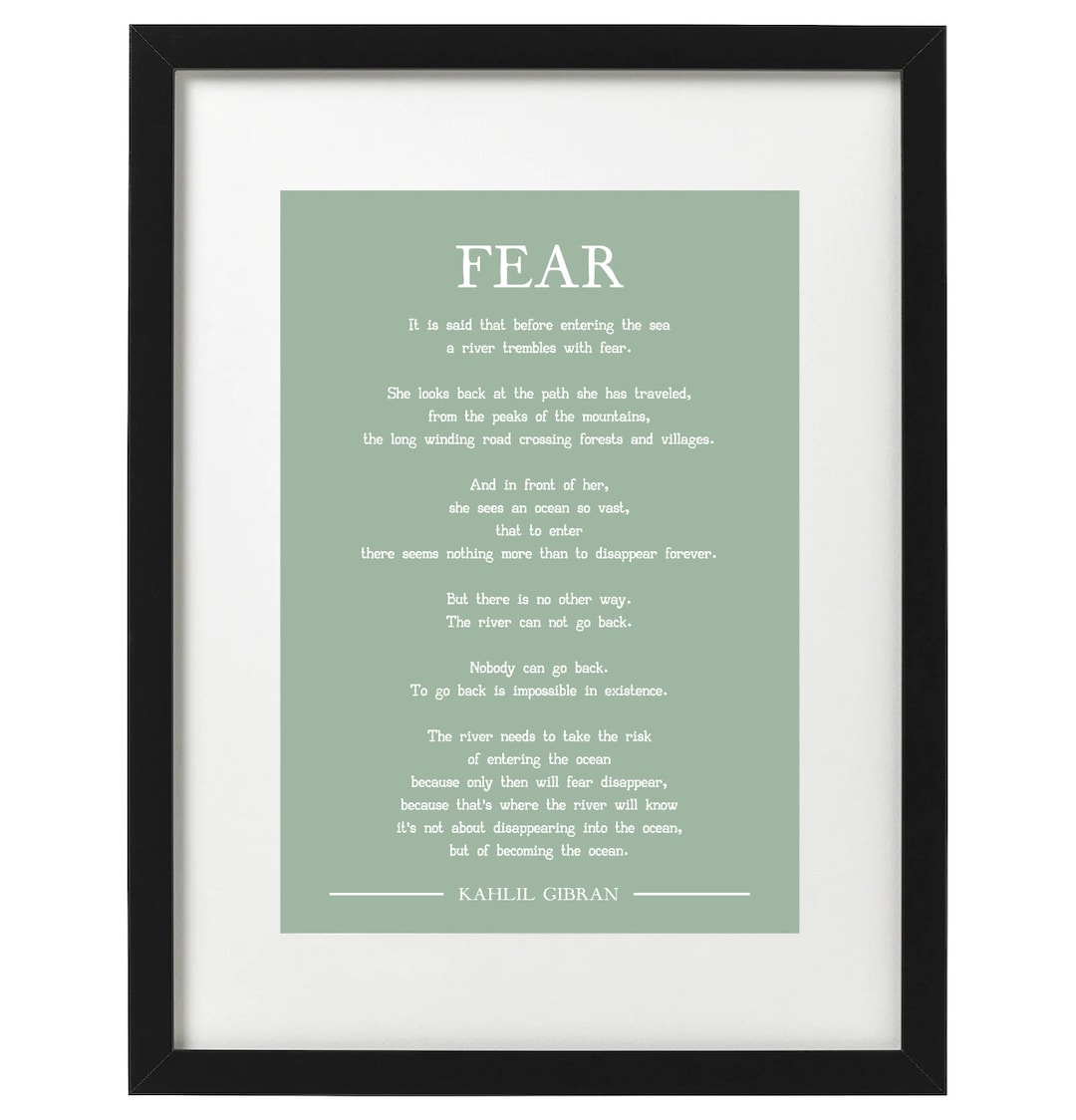 Kahlil Gibran Fear Poem Art Print - Etsy