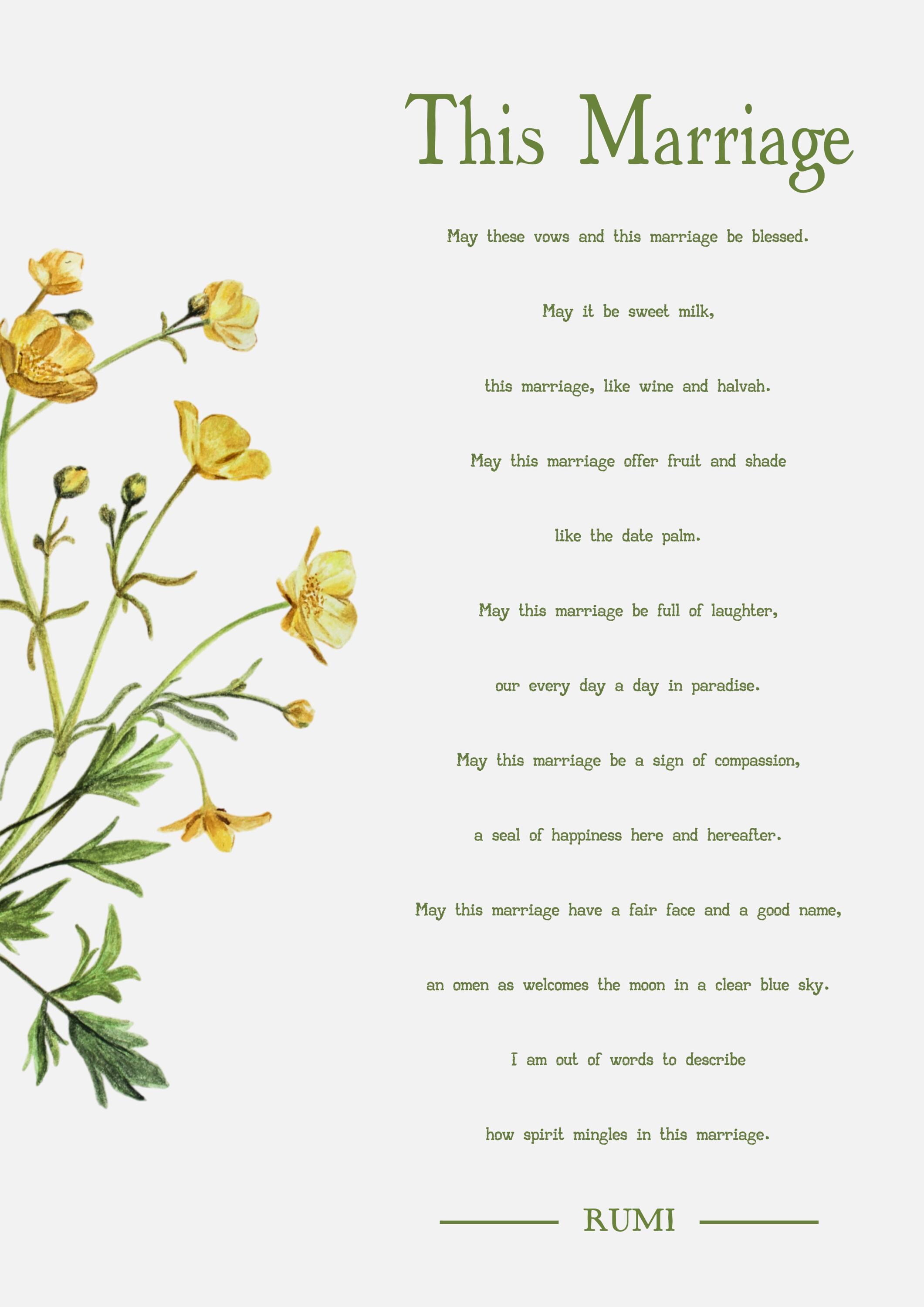 Rumi This Marriage Poem / Wedding Gift Art Print - Etsy