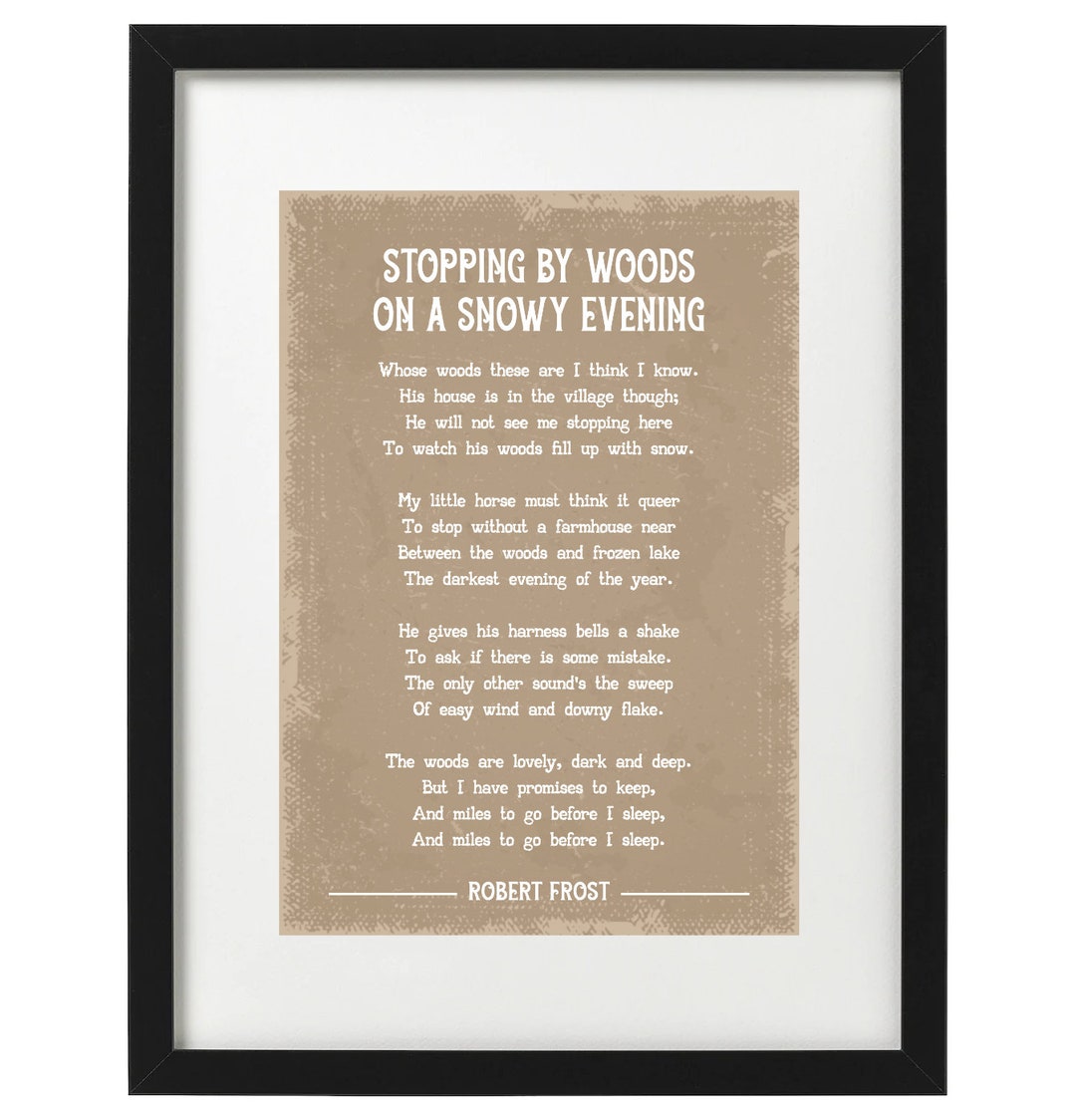 Robert Frost Stopping by Woods on a Snowy Evening - Etsy