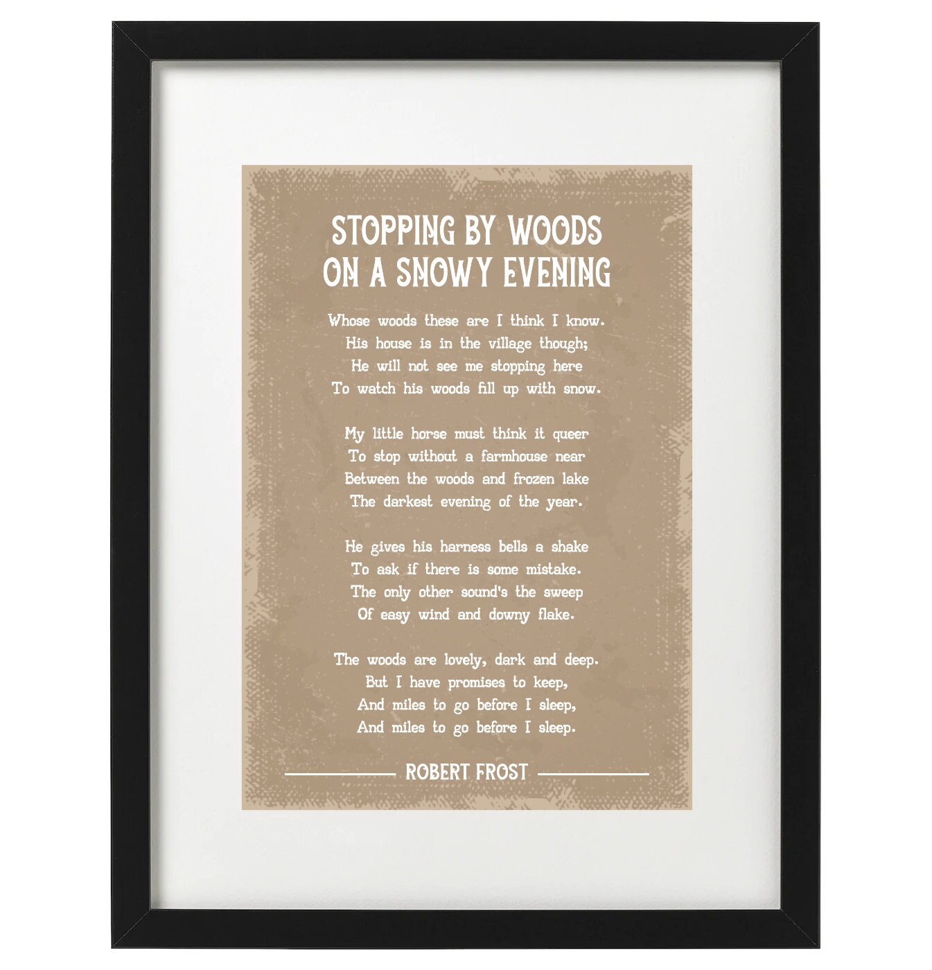 Robert Frost Stopping by Woods on a Snowy Evening | Etsy